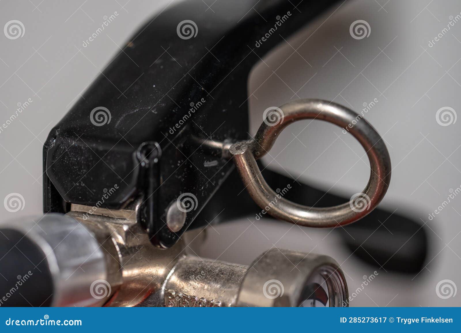 Safety Pin of a Fire Extinguisher.. Stock Image - Image of security ...