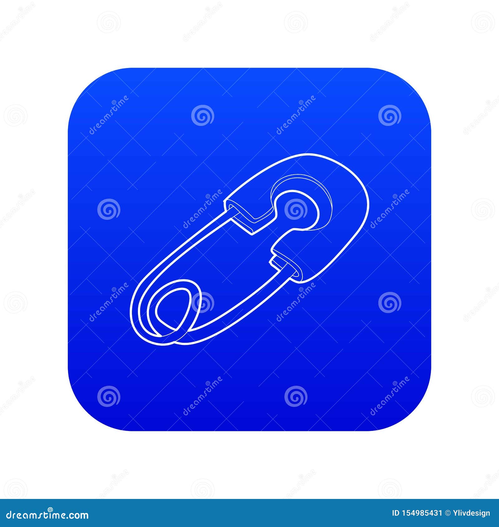 Safety Pin Icon Blue Vector Stock Vector - Illustration of help ...