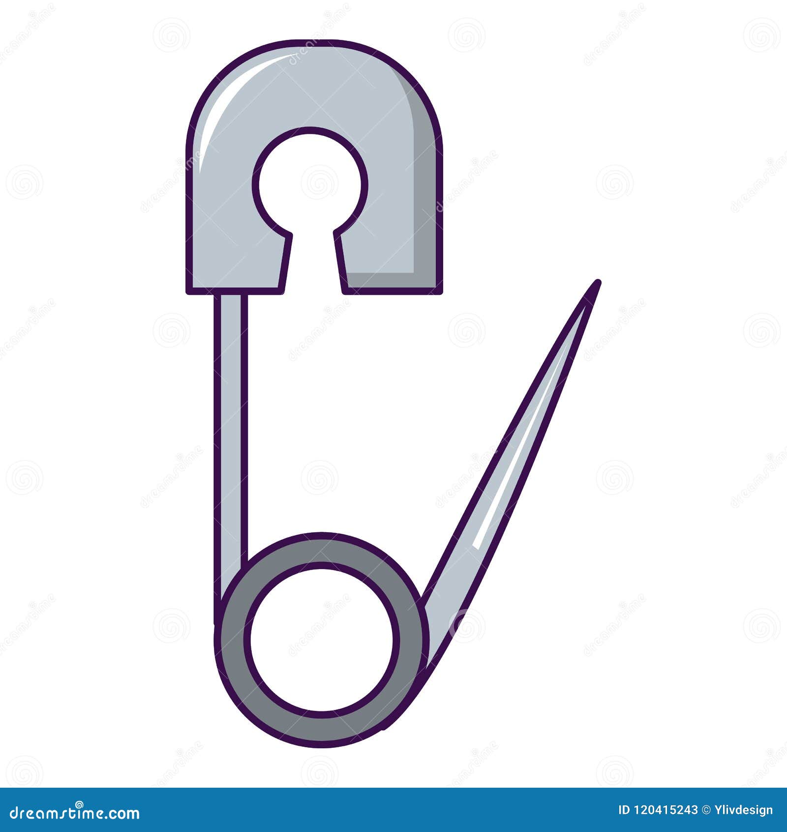 Safety Pin Icon, Cartoon Style Stock Vector - Illustration of metal ...