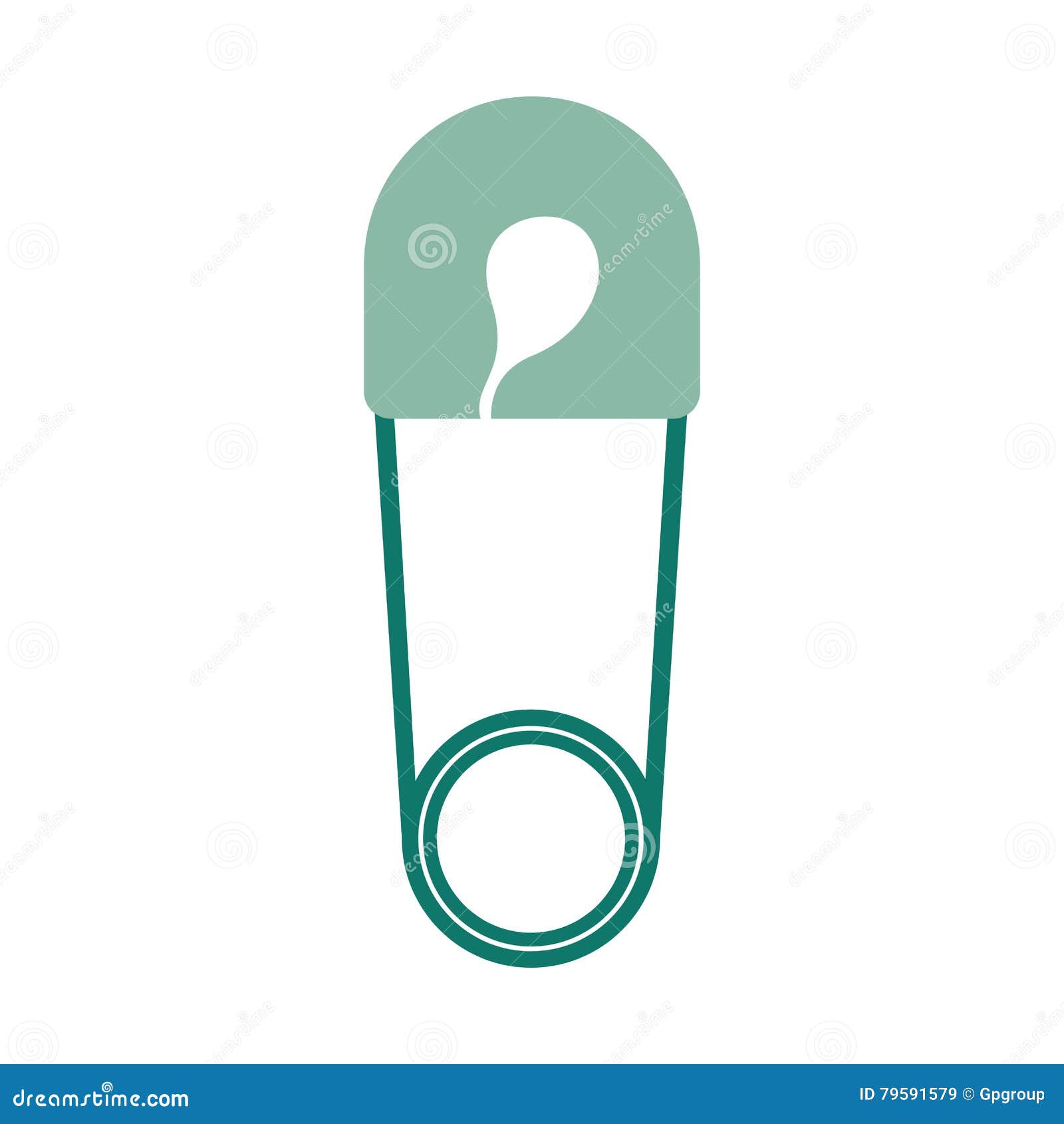 Safety pin icon image stock vector. Illustration of metal - 79591579