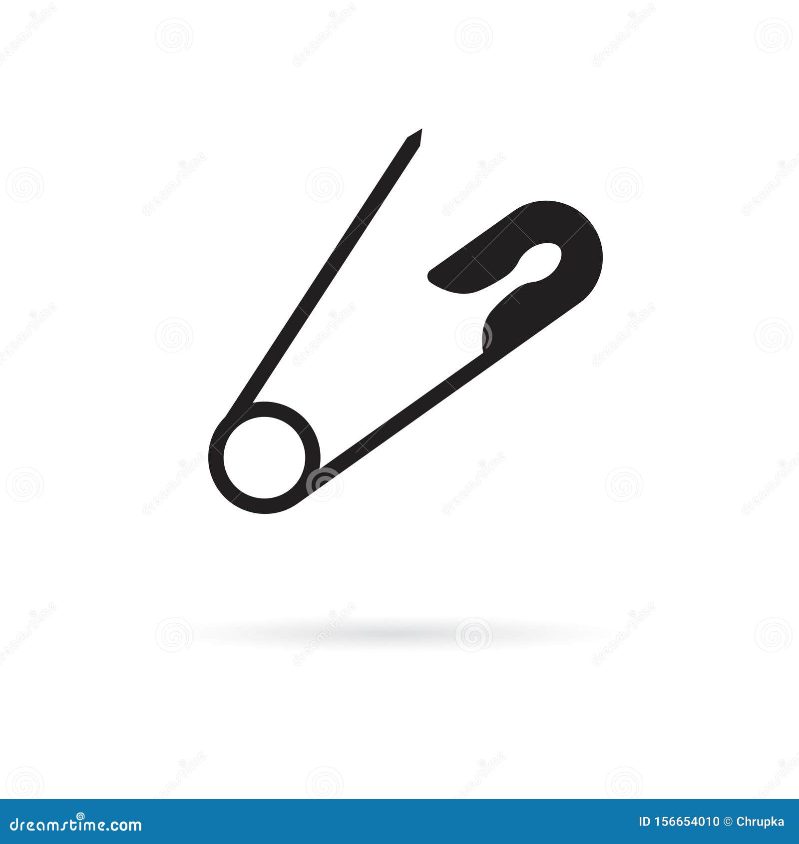 Safety-pin icon stock vector. Illustration of thumbtack - 156654010