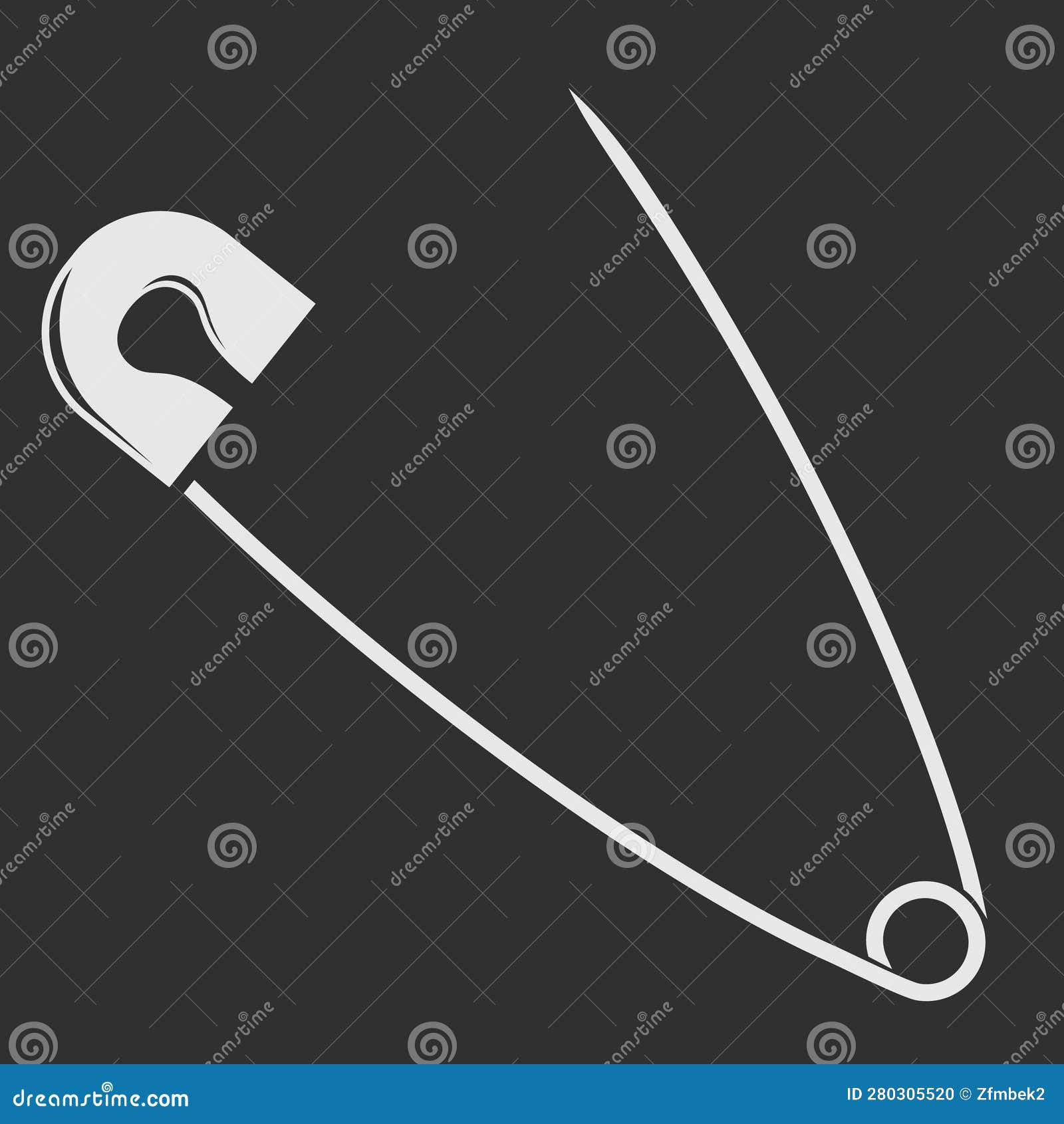 Safety Pin Isolated on Dark Background. Vector Stock Vector ...