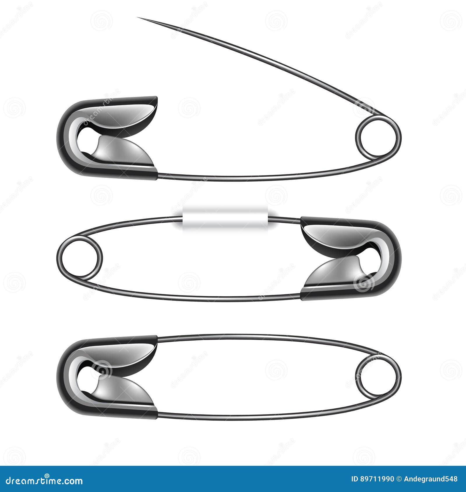 Safety Pin Isolated on White Vector Stock Vector - Illustration of ...