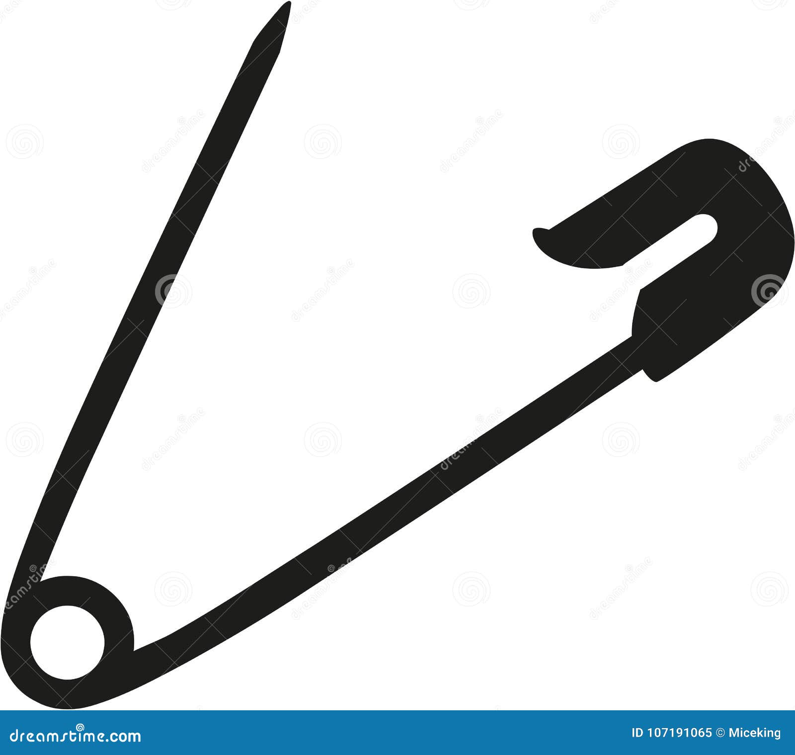 Safety pin needle open stock vector. Illustration of tailor - 107191065