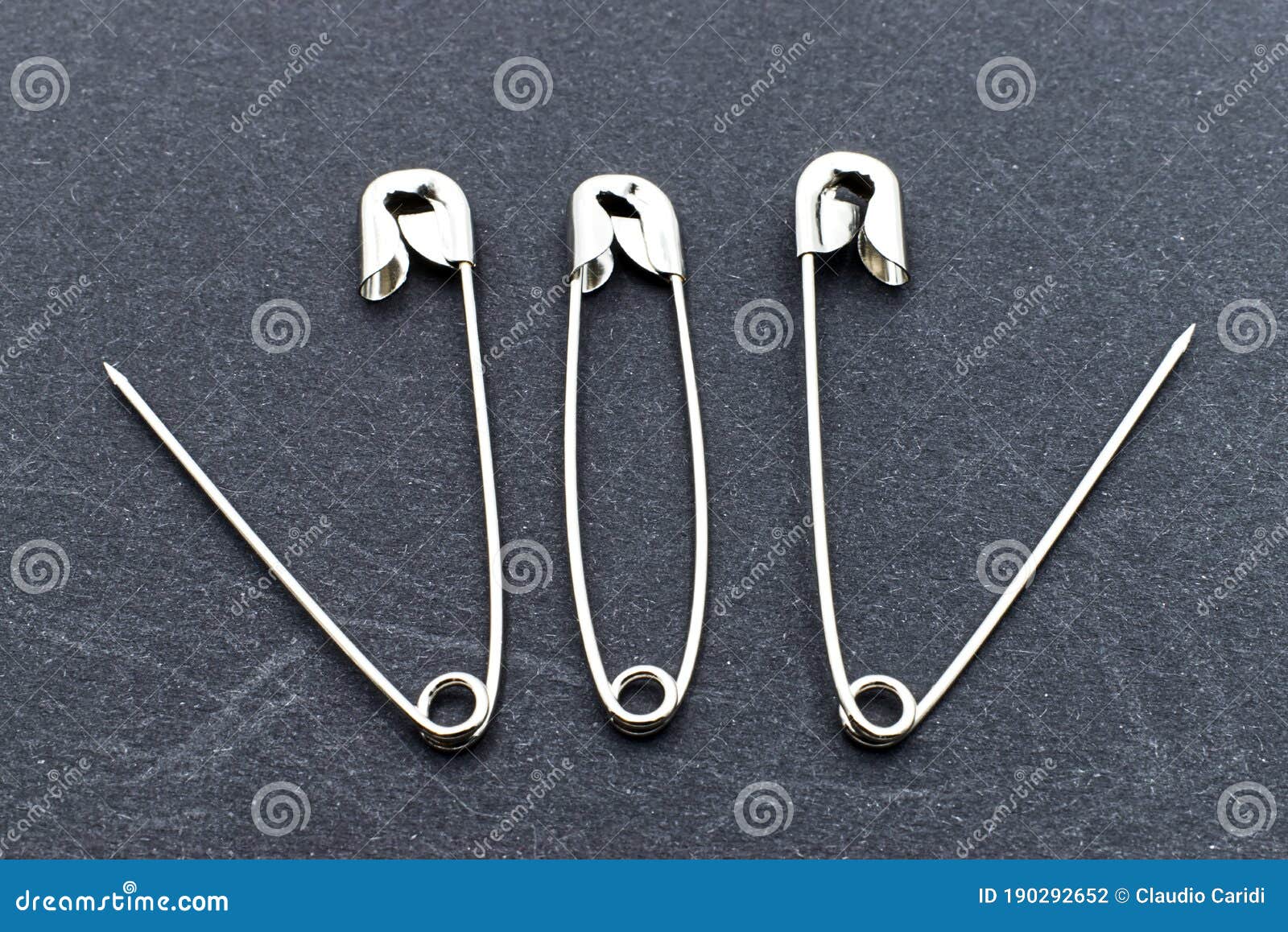Safety Pin, Open and Closed, Isolated on Dark Background Stock Photo ...