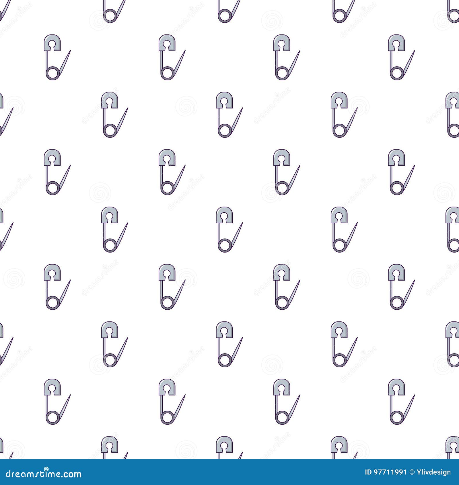Safety Pin Pattern Seamless Stock Vector - Illustration of metallic ...