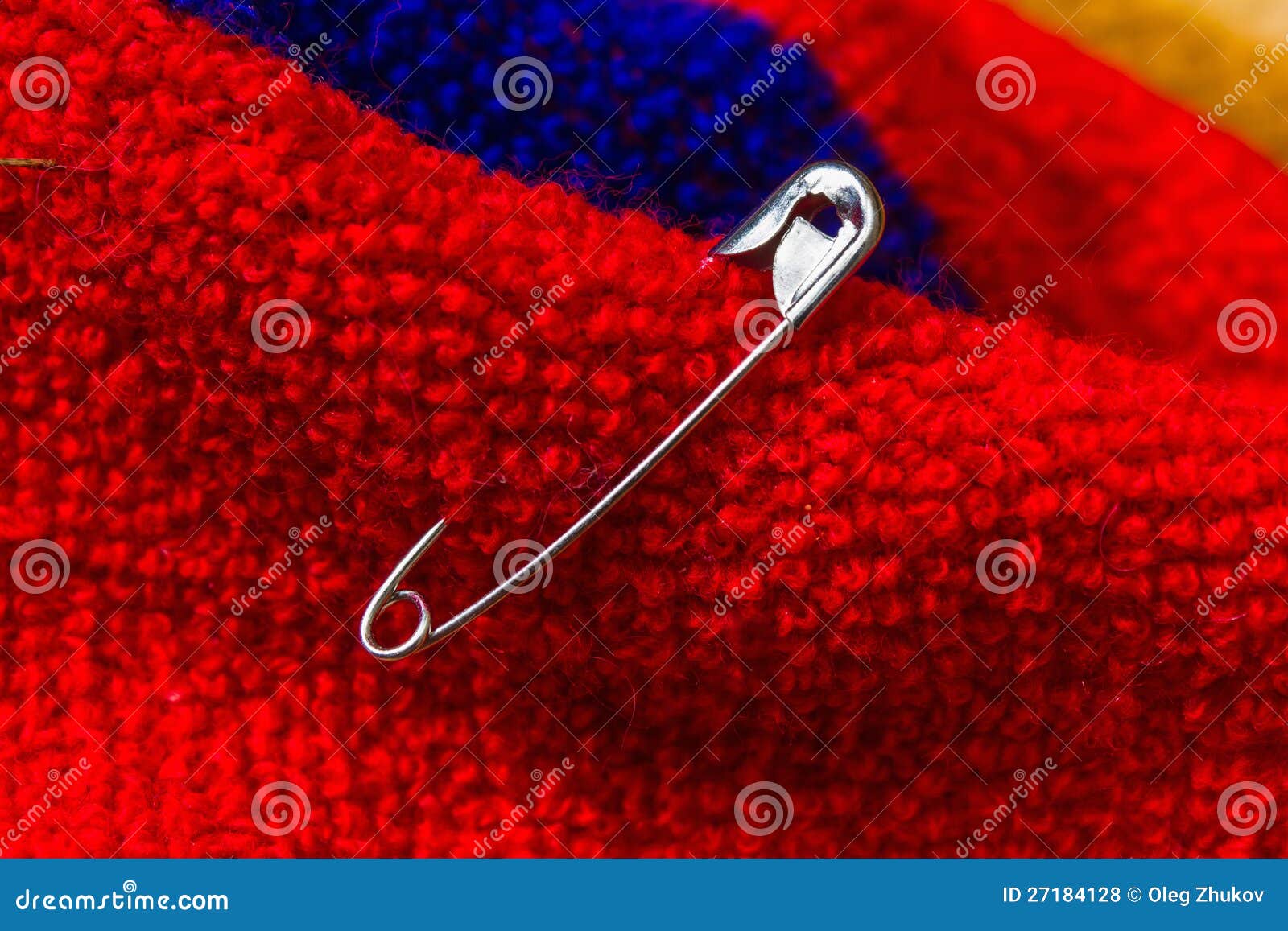 Safety Pin Pinned To the Texture Fabric Stock Photo - Image of ...