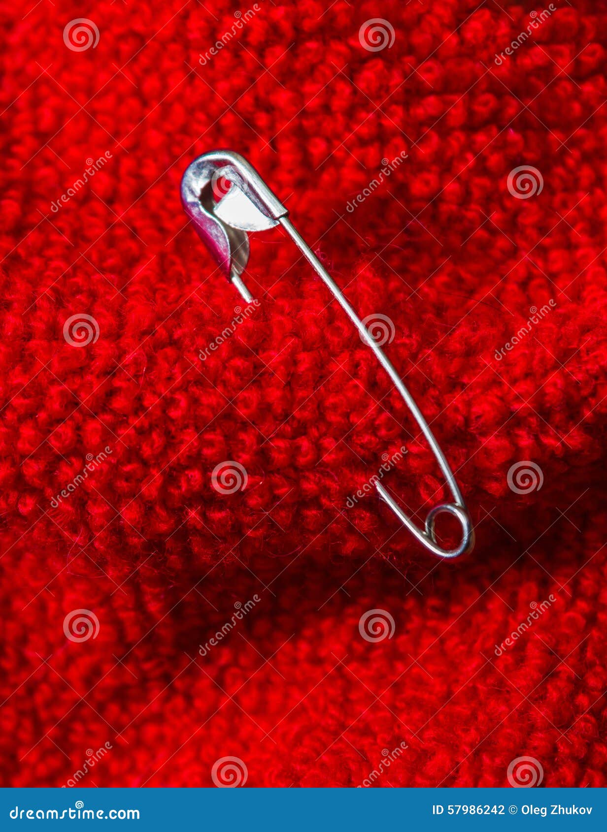Safety Pin Pinned To the Texture Fabric Stock Photo - Image of tailor ...