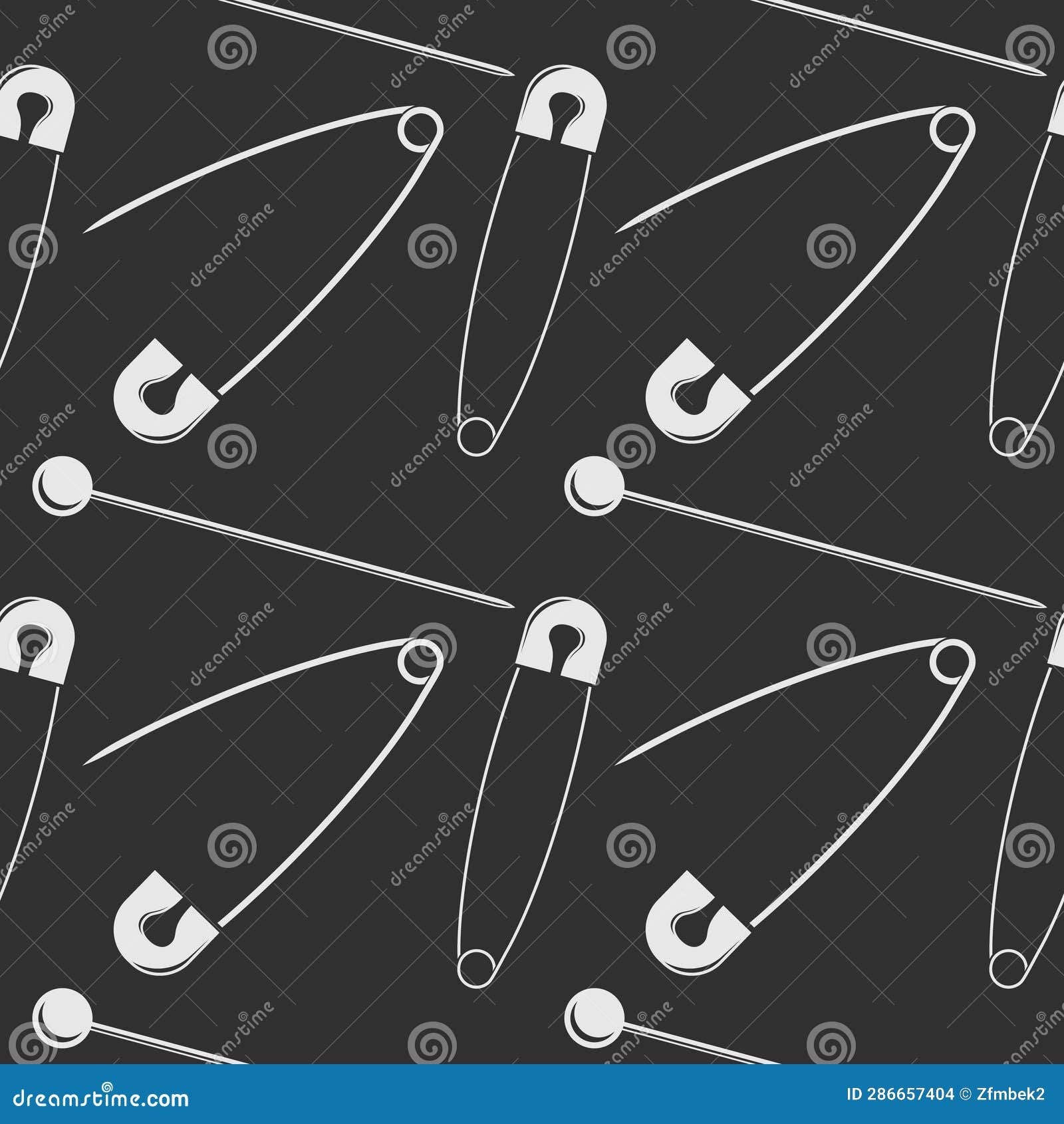 Safety Pin Seamless Pattern Stock Vector - Illustration of metallic ...