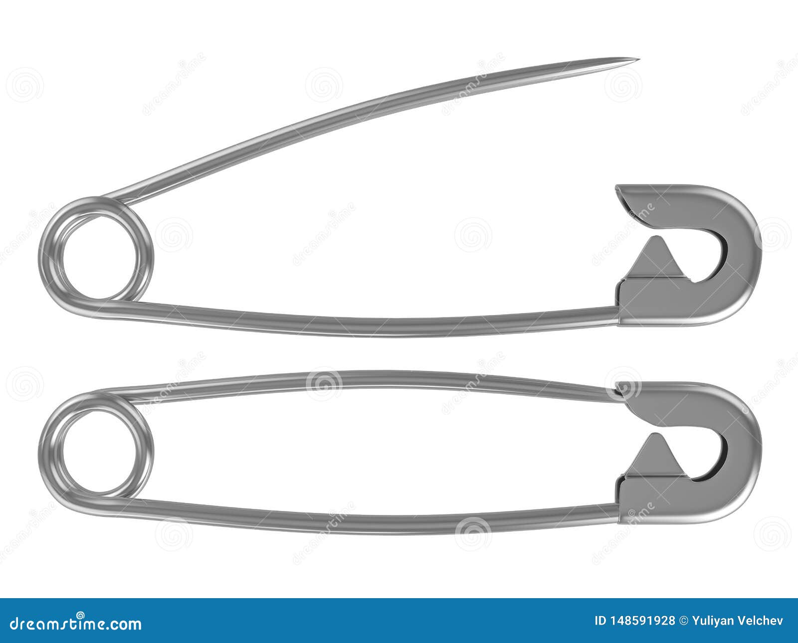 Safety pin set stock illustration. Illustration of white - 148591928