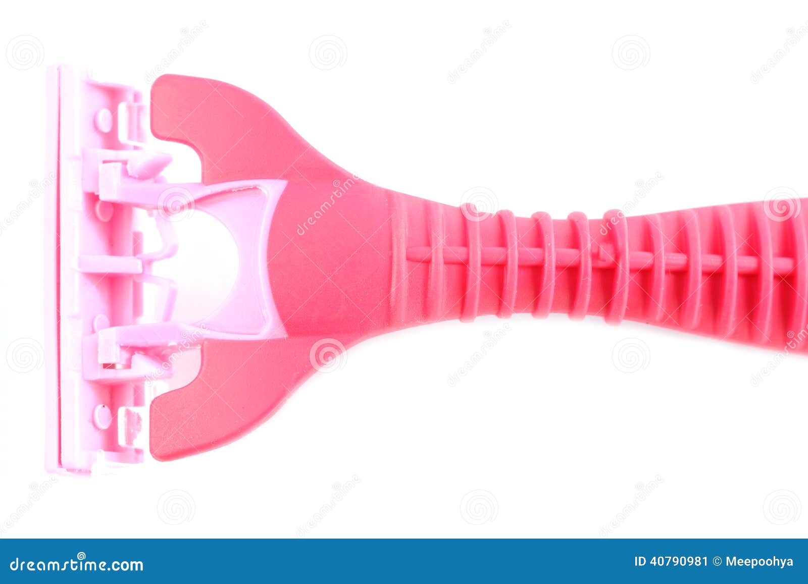 Safety Pink Plastic Razor Isolated on White. Stock Image - Image of ...