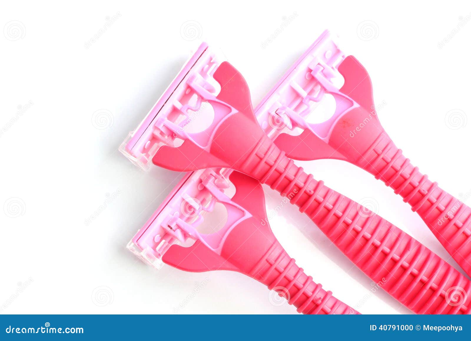 Safety Pink Plastic Razor Isolated on White. Stock Photo - Image of ...