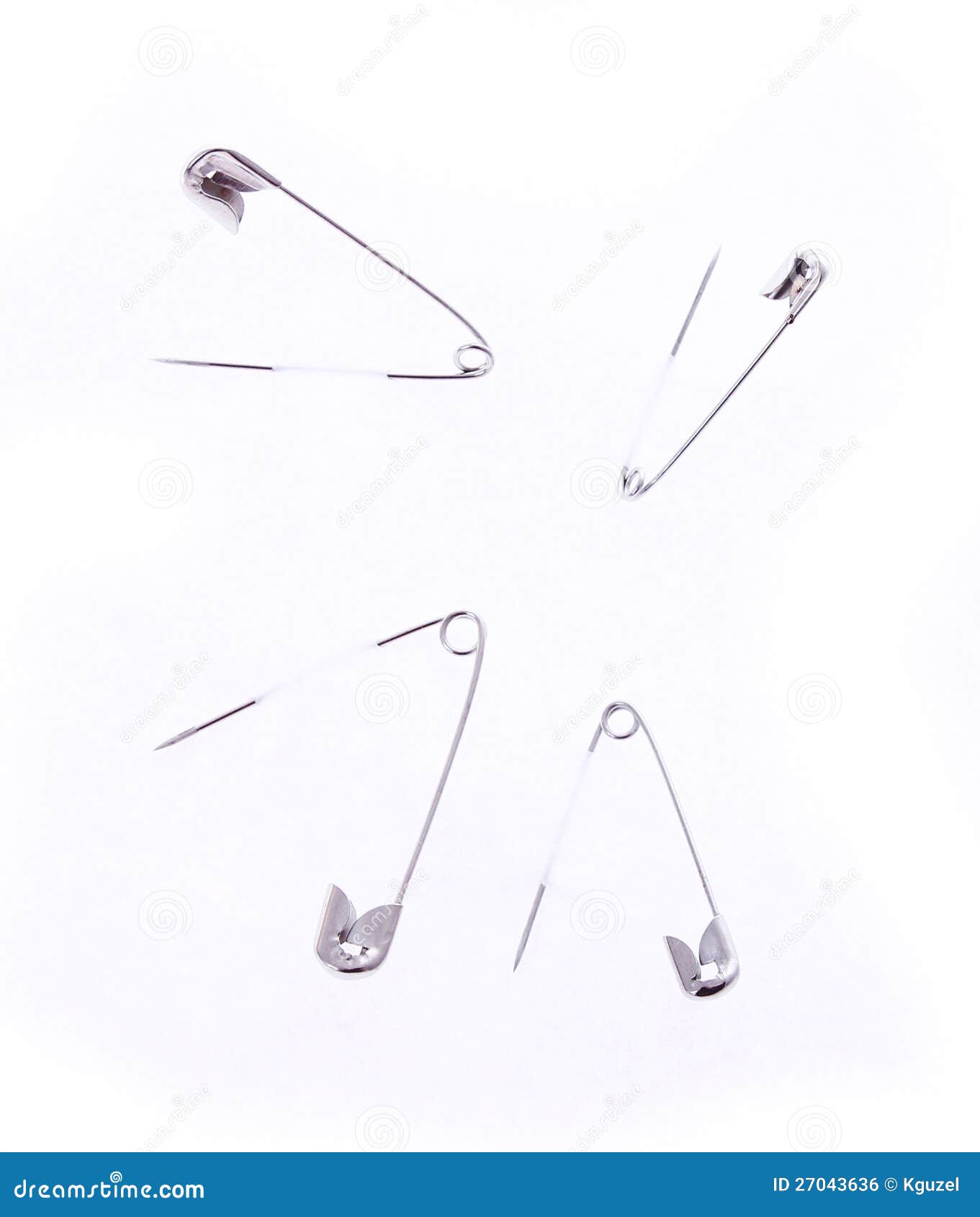 Safety Pins Attached To the White Paper Stock Photo - Image of repair ...