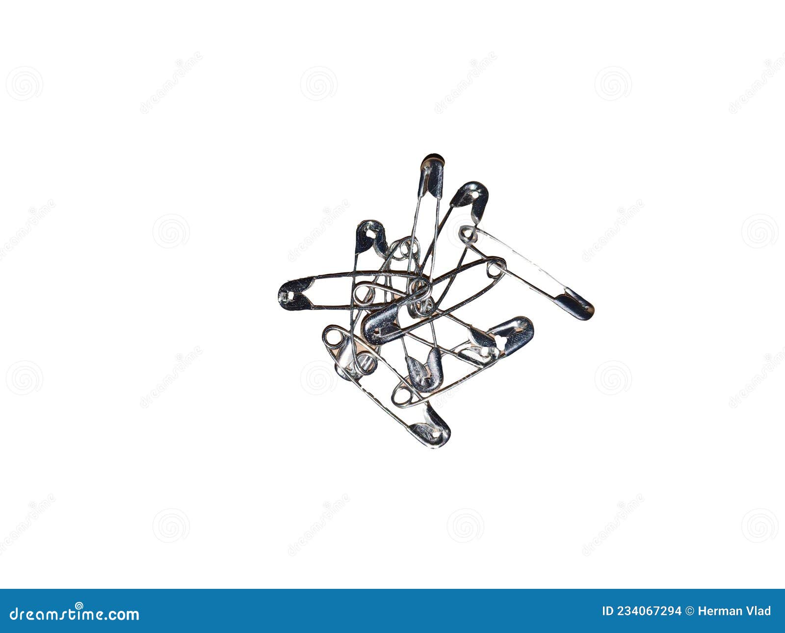 Safety Pins Isolated on White Stock Photo - Image of macro, metal ...