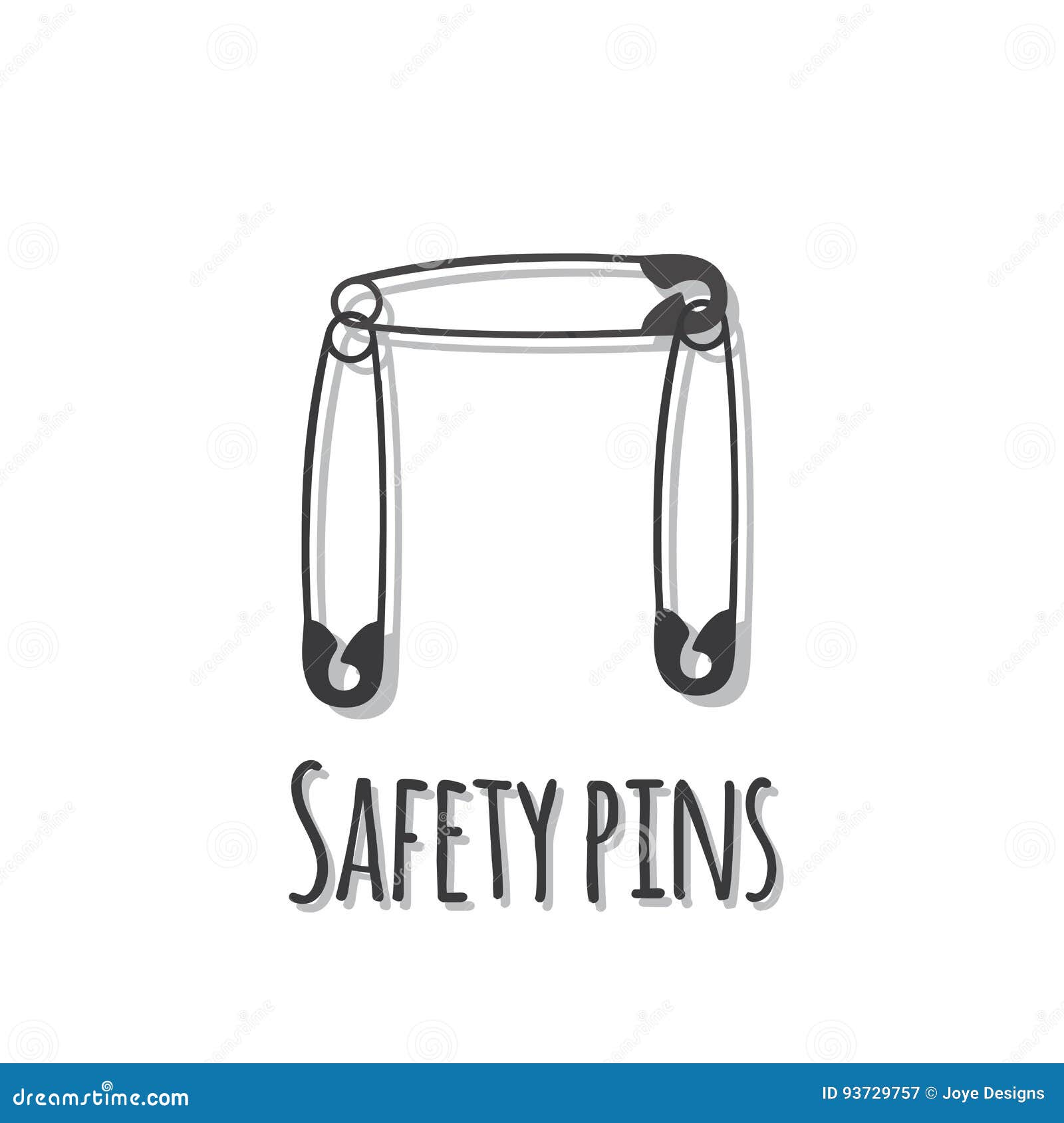 Safety pins stock illustration. Illustration of needle - 93729757
