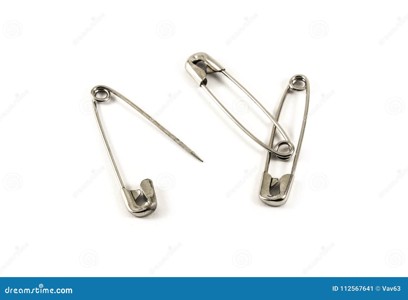 Safety pins stock image. Image of isolated, iron, secure - 112567641