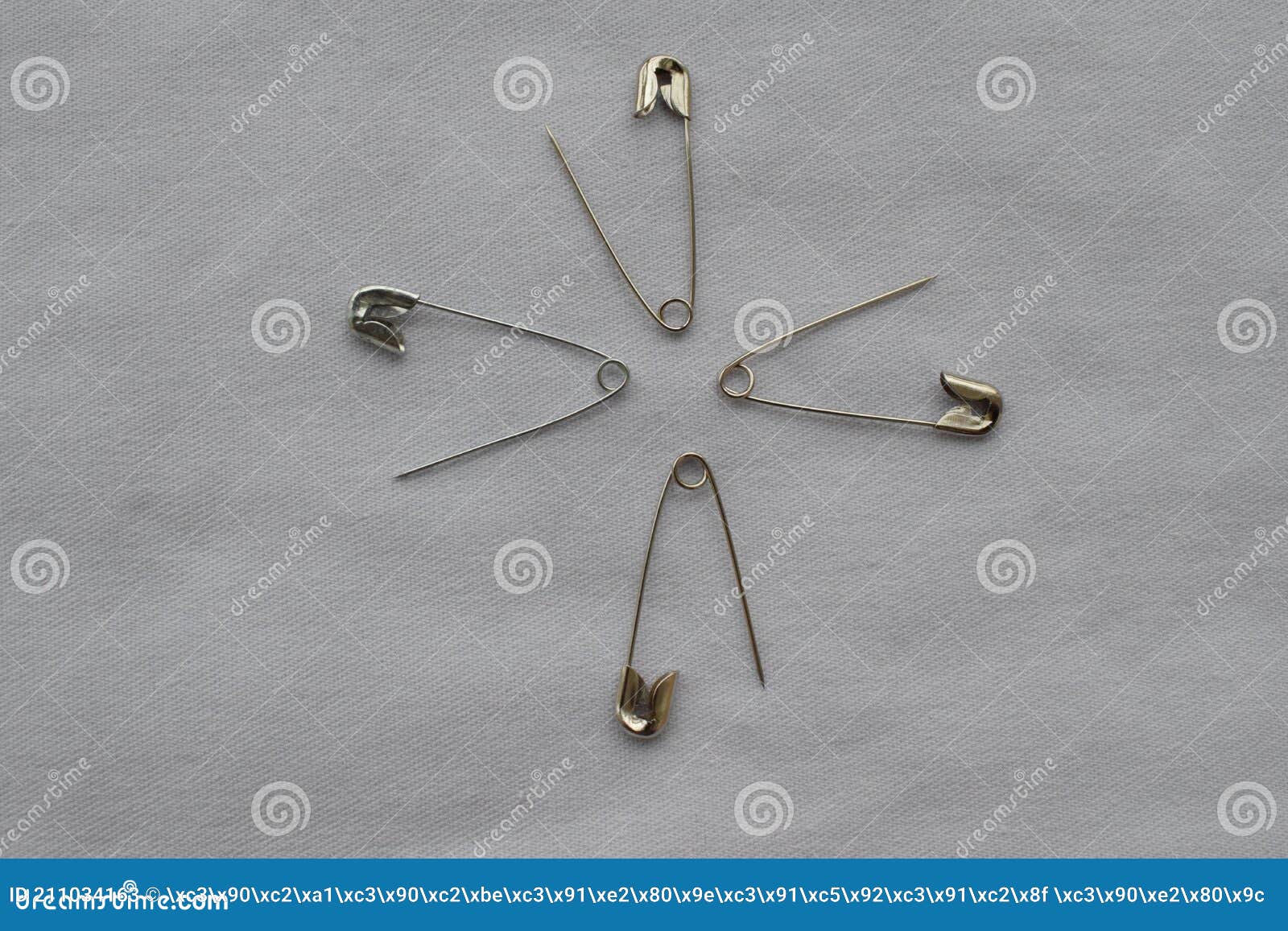 Safety Pins on a White Background. Stock Image - Image of create ...