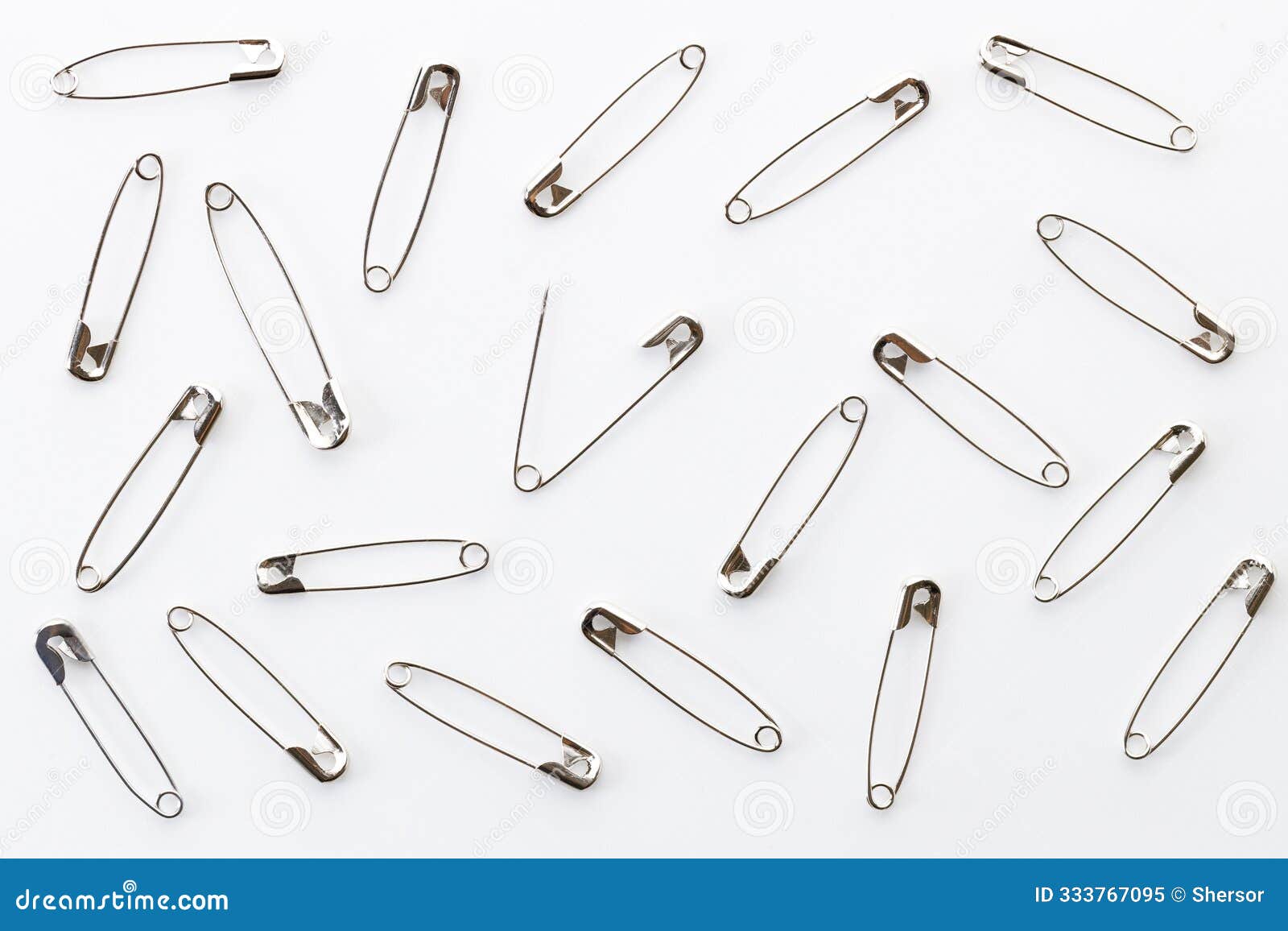 Safety Pins on White Background Stock Image - Image of tool, pattern ...