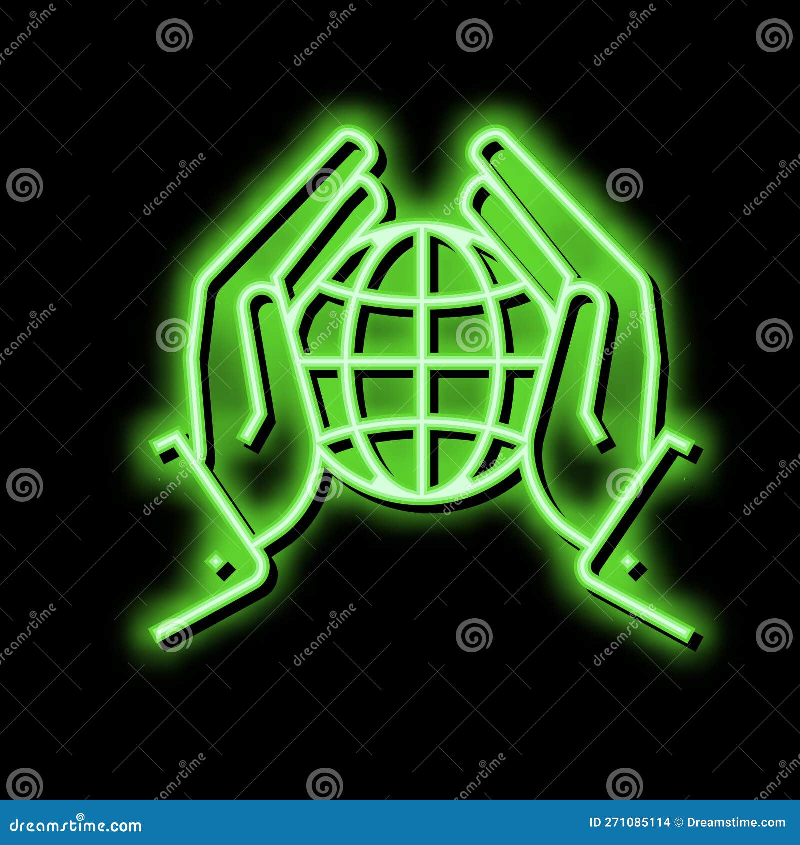 Safety Planet Ecosystem Neon Glow Icon Illustration Stock Vector ...