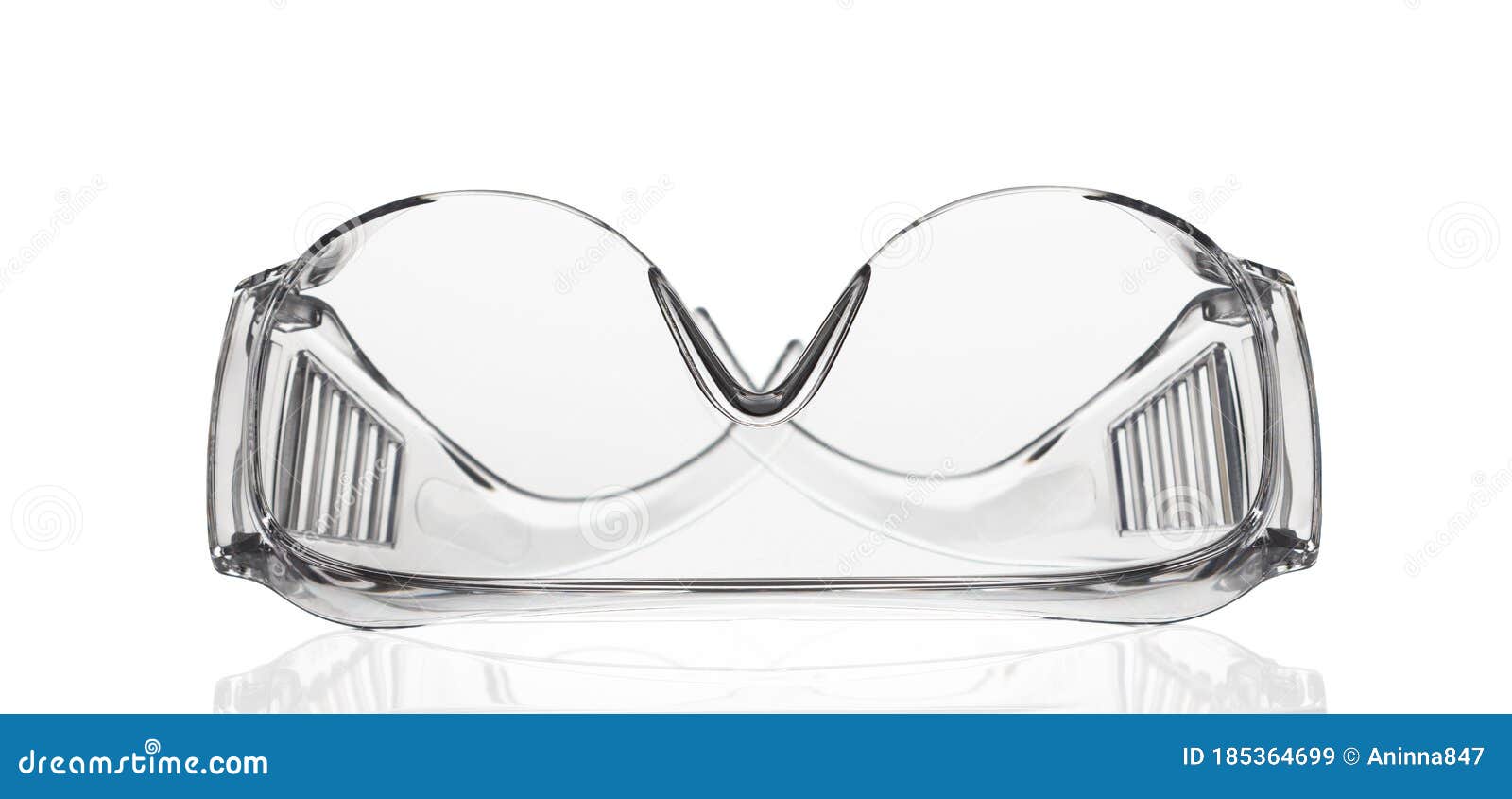 Safety Plastic Transparent Glasses Isolated on White Stock Image ...