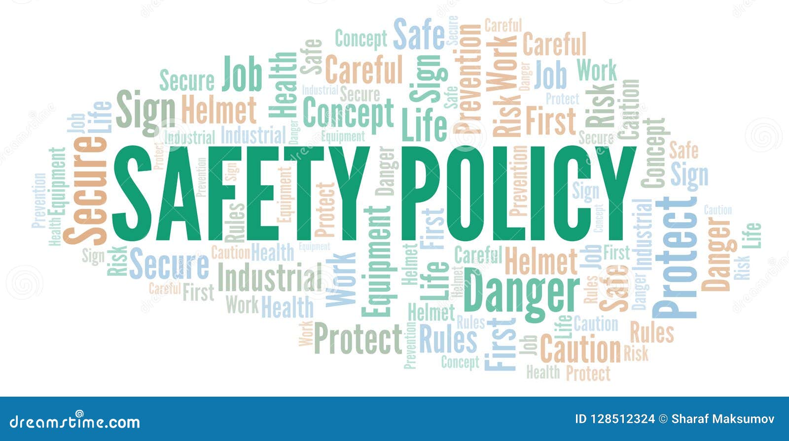 Safety Policy word cloud. stock illustration. Illustration of equipment ...