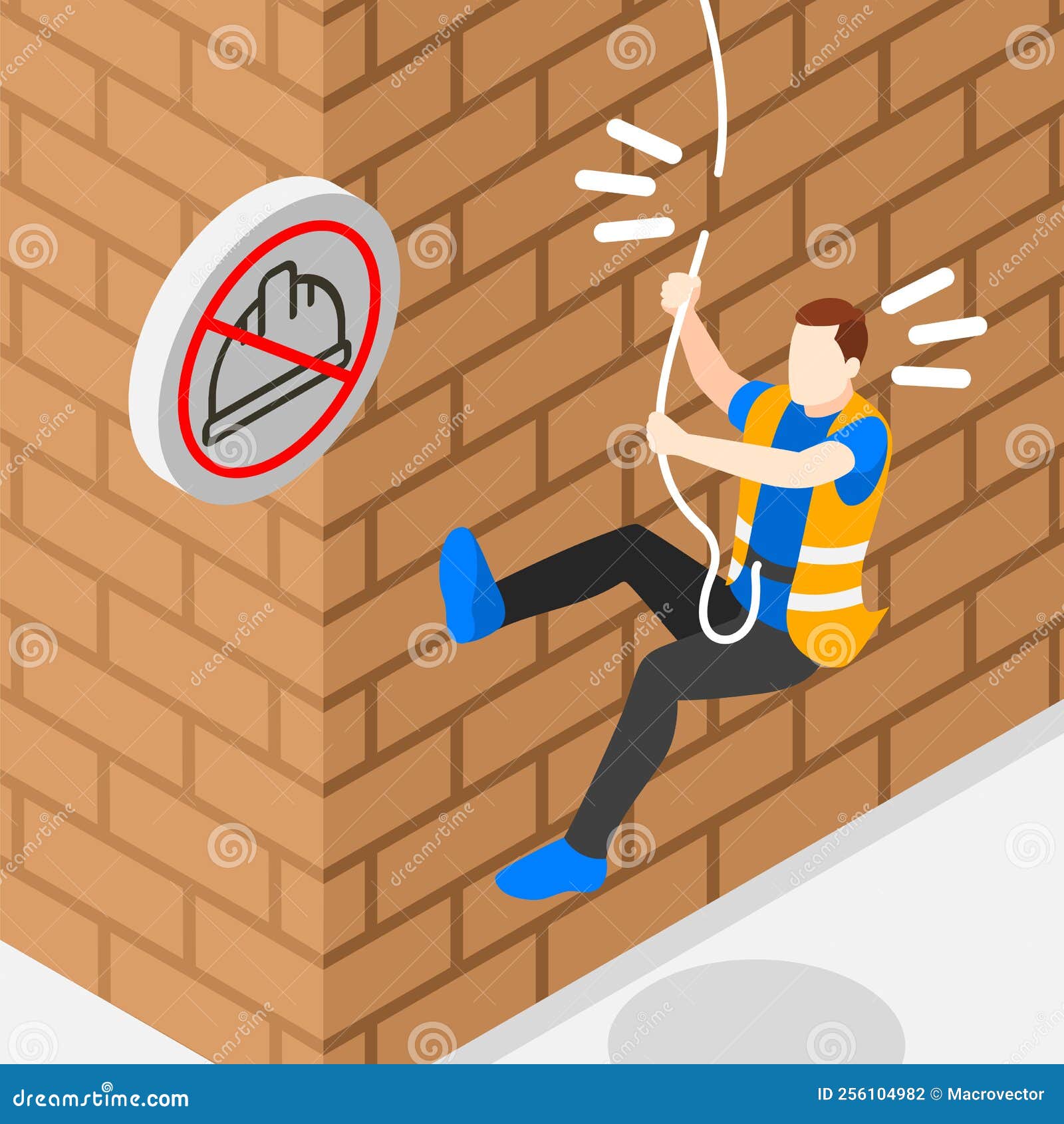 Safety Precaution Isometric Concept Stock Vector - Illustration of ...