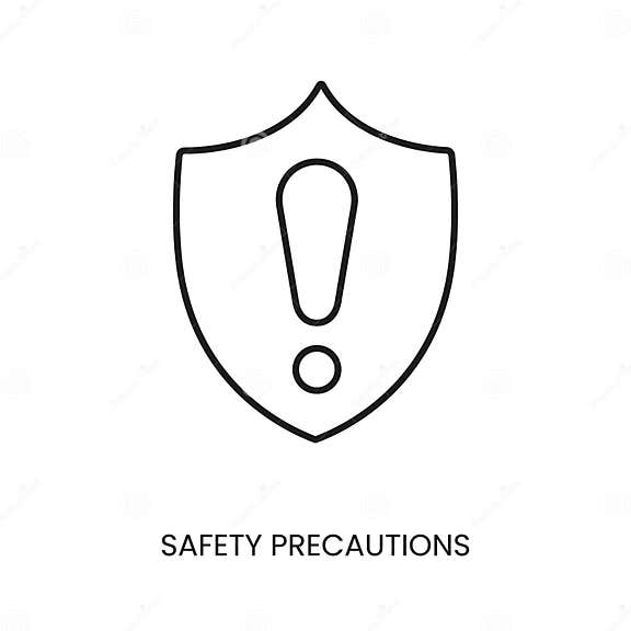 Safety Precautions Icon Line Vector with Editable Stroke Stock ...