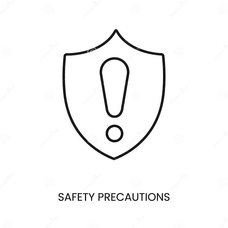 Safety Precautions Icon Line Vector with Editable Stroke Stock ...