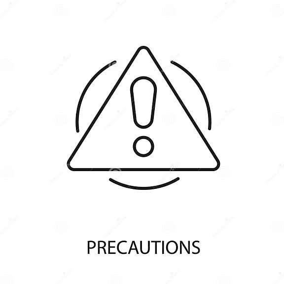 Safety Precautions Icon Line Vector with Editable Stroke Stock ...