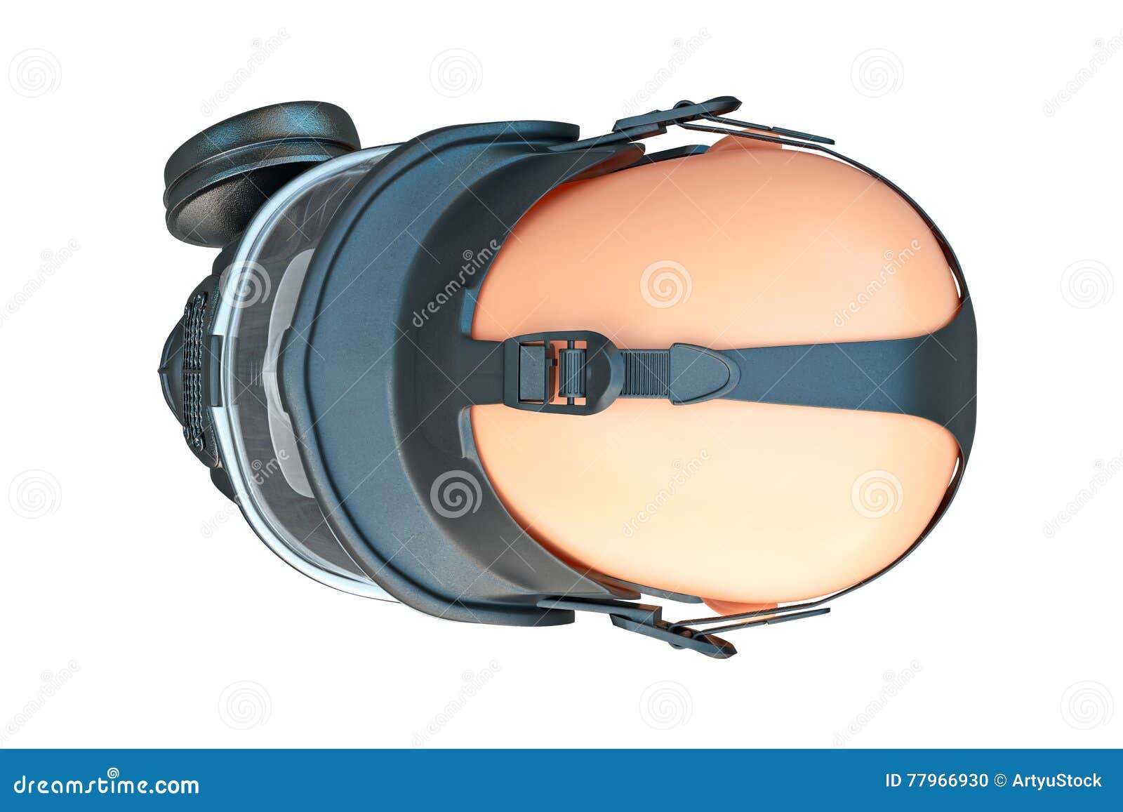 Safety pro mask, top view stock illustration. Illustration of object ...
