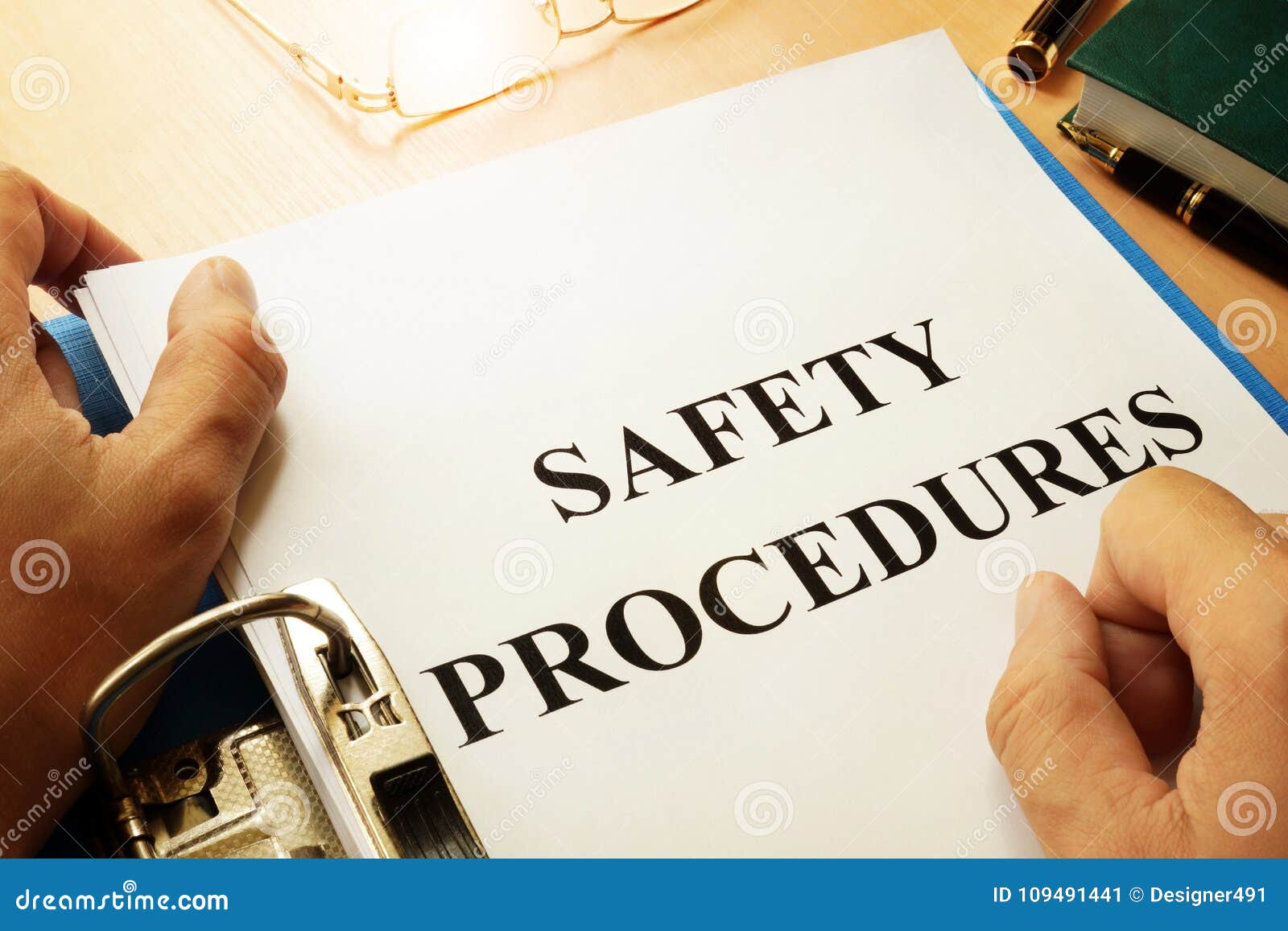 Safety Procedures in a Folder. Work Safety Concept. Stock Image - Image ...