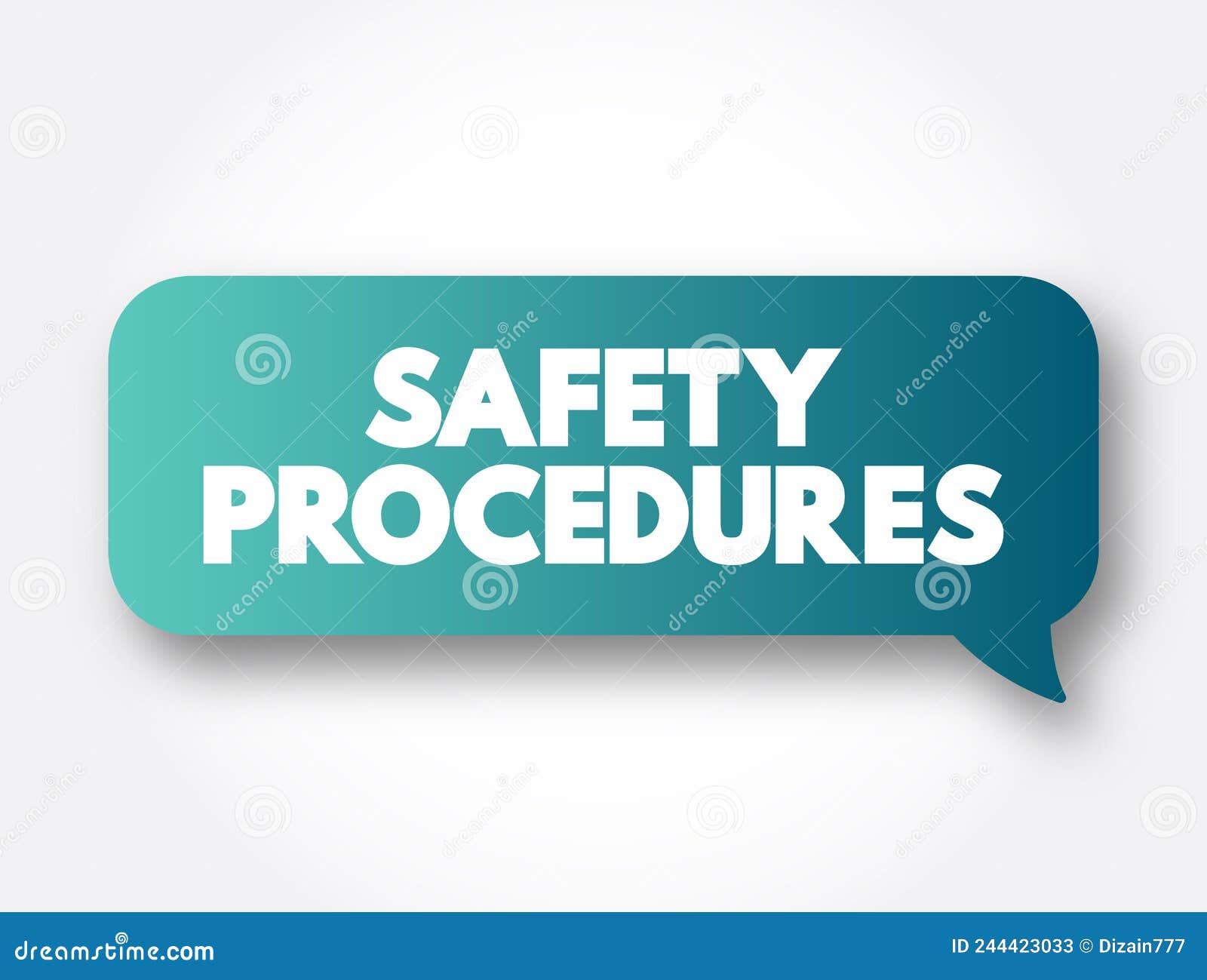 Safety Procedures Text Message Bubble, Concept Background Stock ...