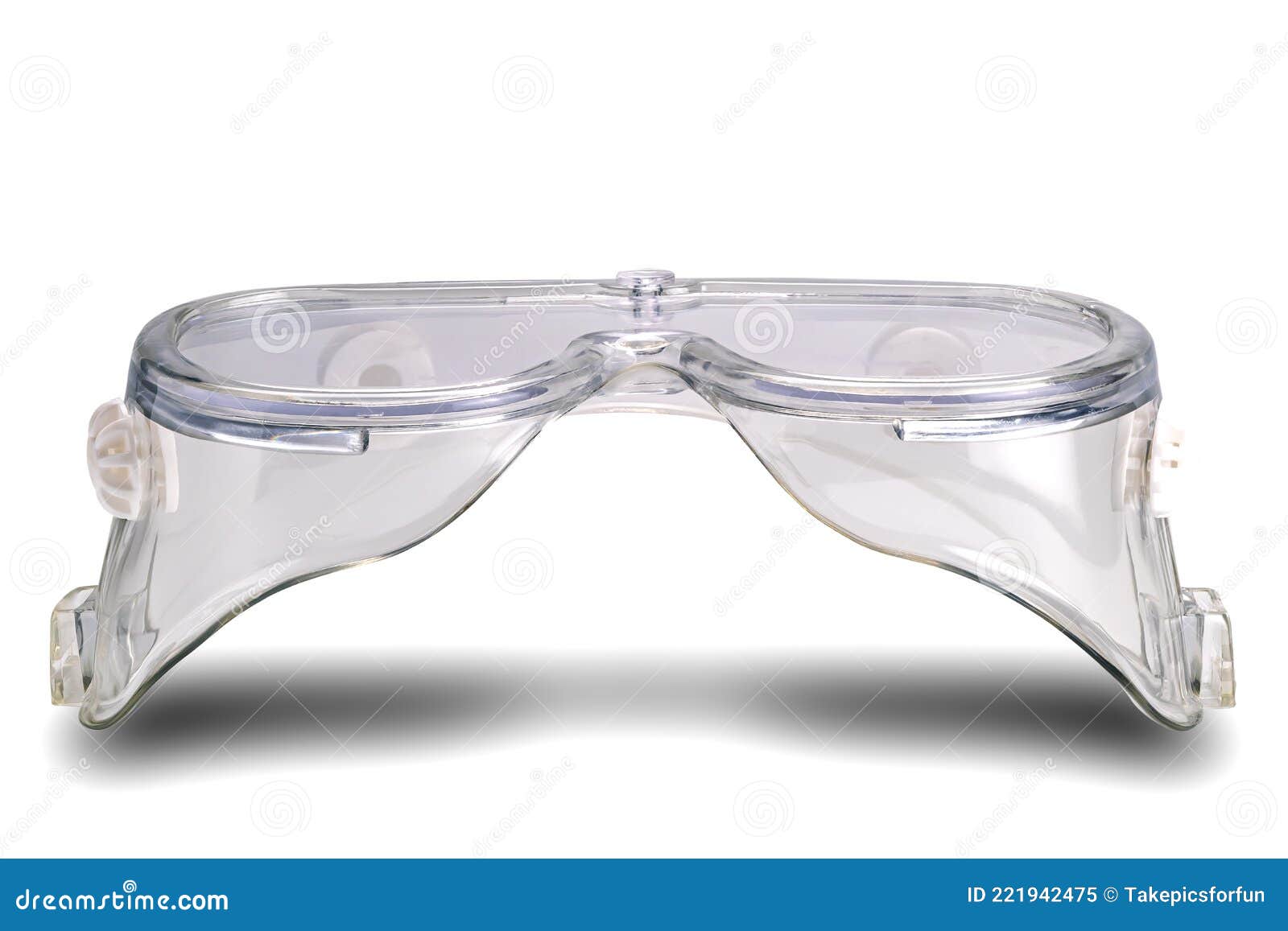 Safety Protective Transparent Goggles on White Background Stock Image ...