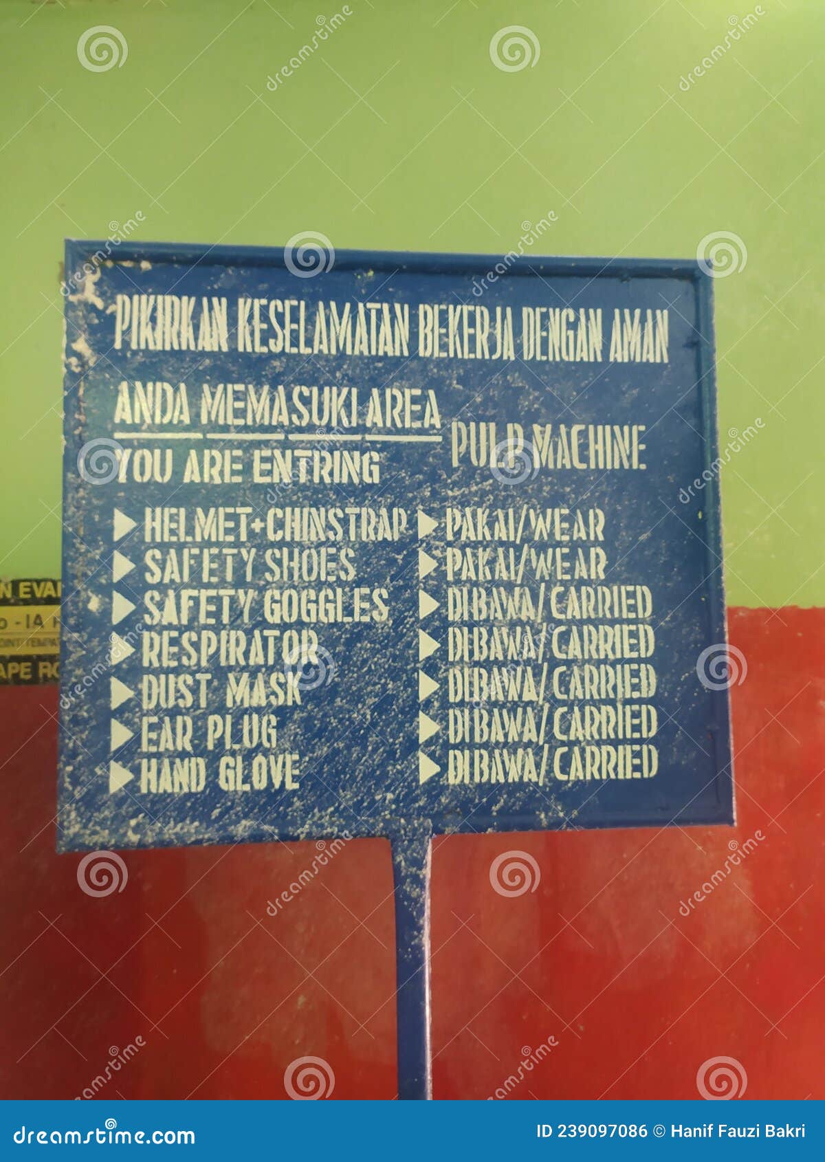 Safety for Pulp Machine stock photo. Image of poster - 239097086