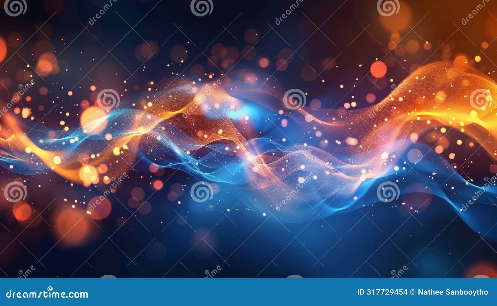 Warm and Cool Dynamic Light Waves Background Stock Illustration ...