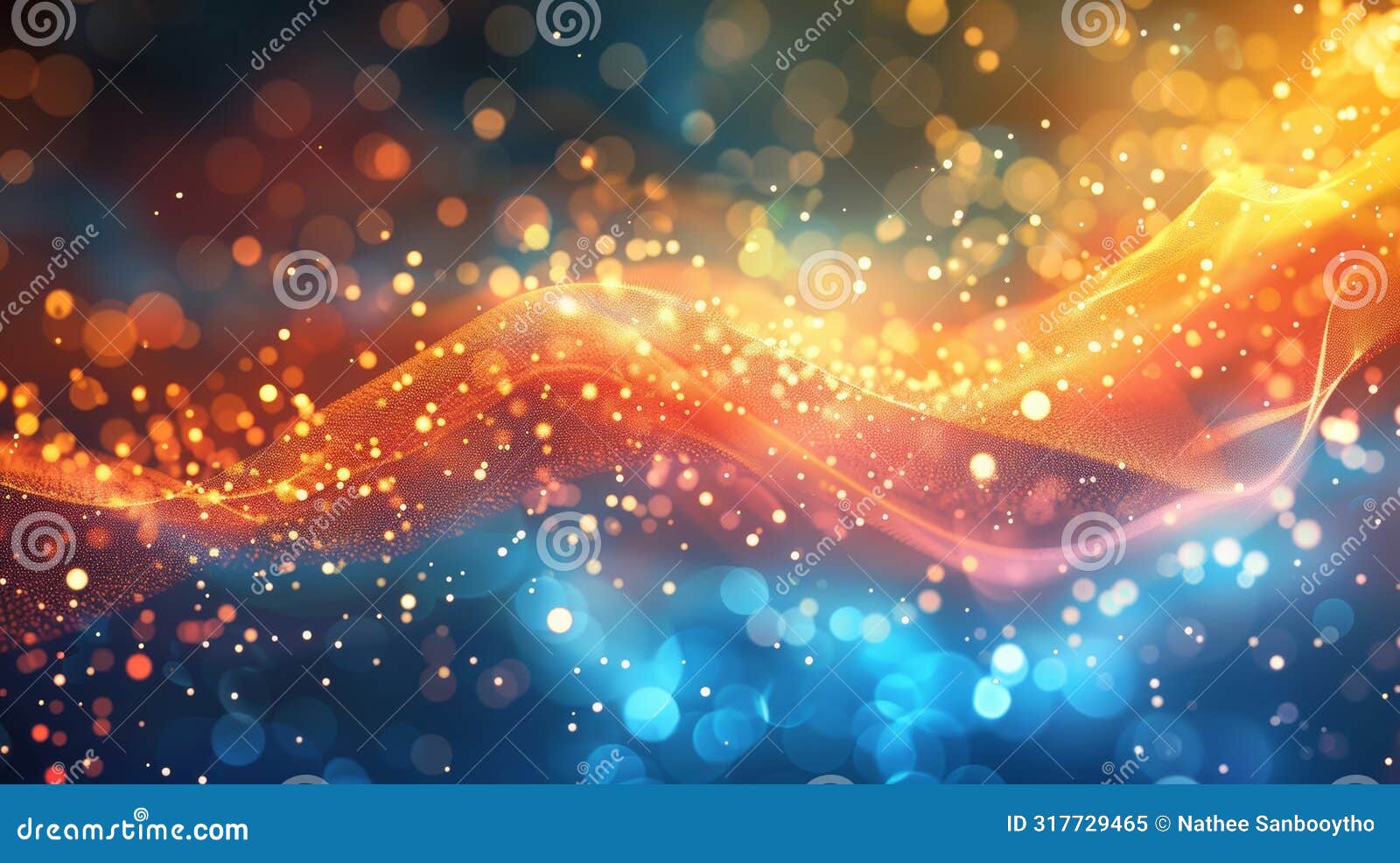 Vibrant Flowing Lights with Bokeh Effects Stock Illustration ...