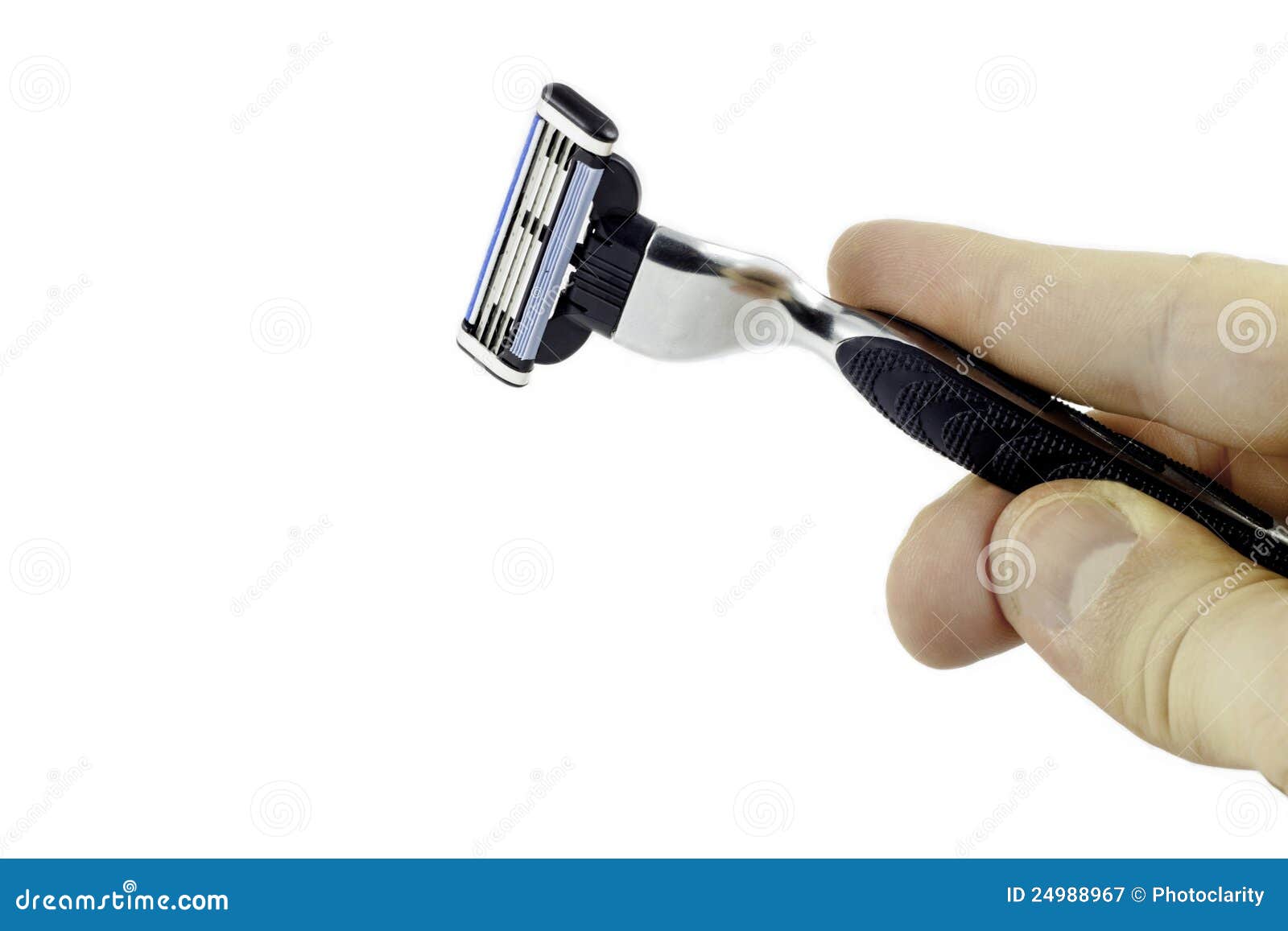 Safety razor blade in hand stock image. Image of care - 24988967