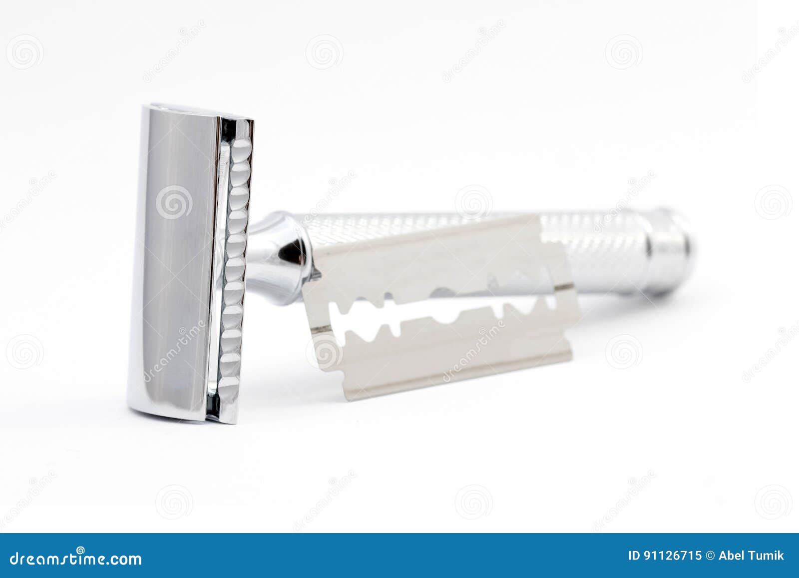 Safety razor with a blade stock image. Image of blade - 91126715
