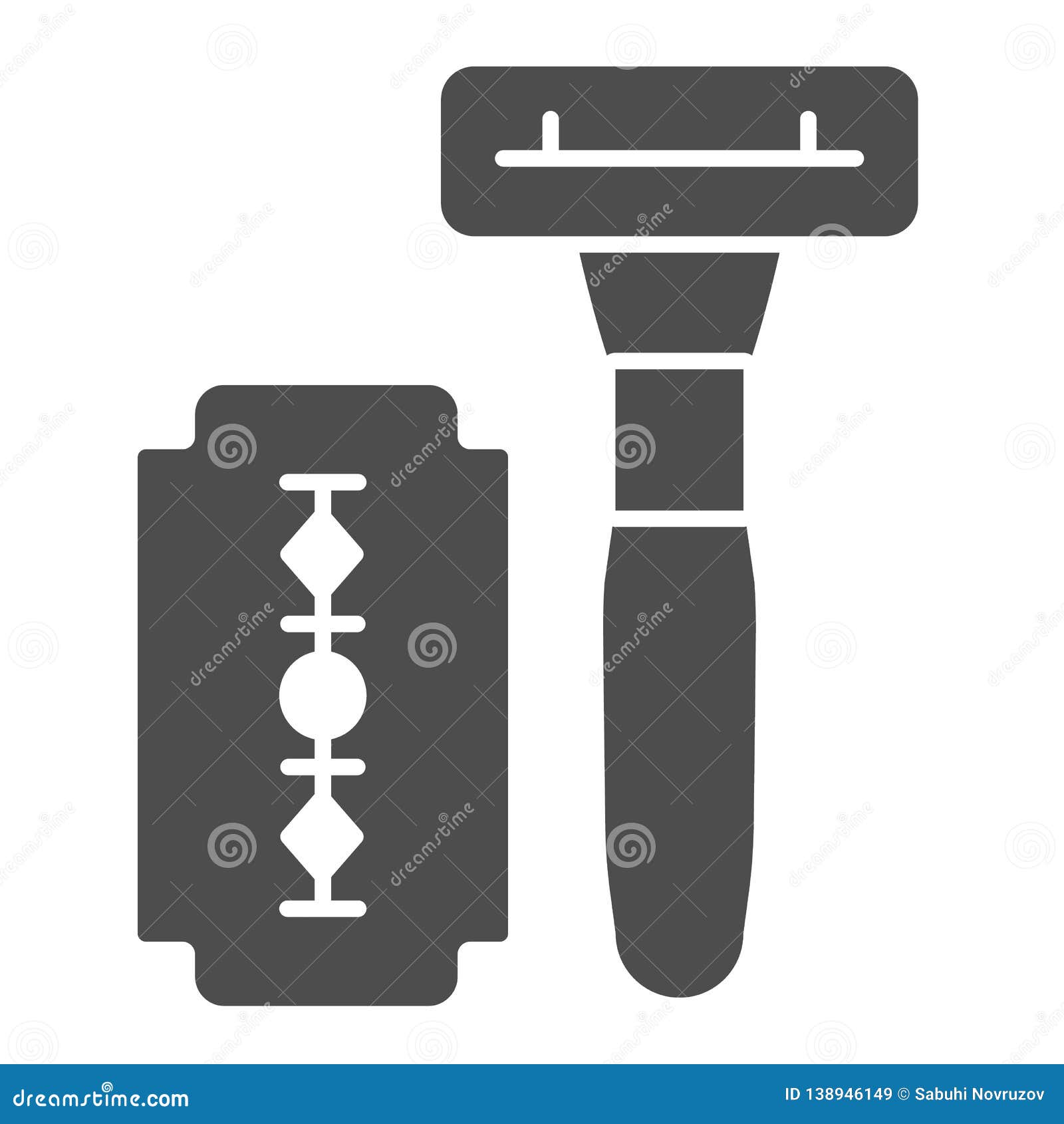 Safety Razor Solid Icon. Shaver Vector Illustration Isolated on White ...