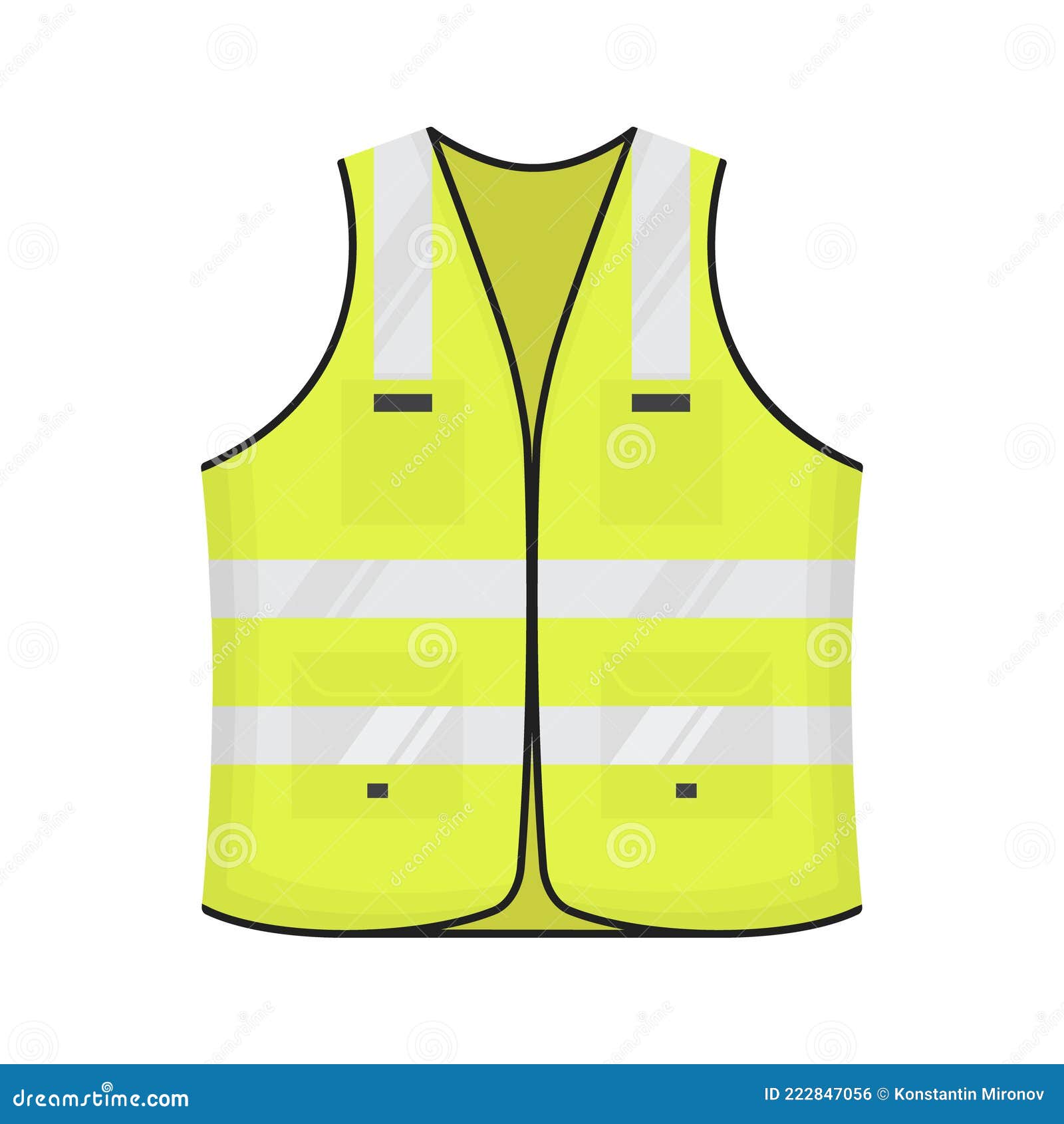 Safety Reflective Vest Icon Sign Flat Style Design Vector Illustration ...