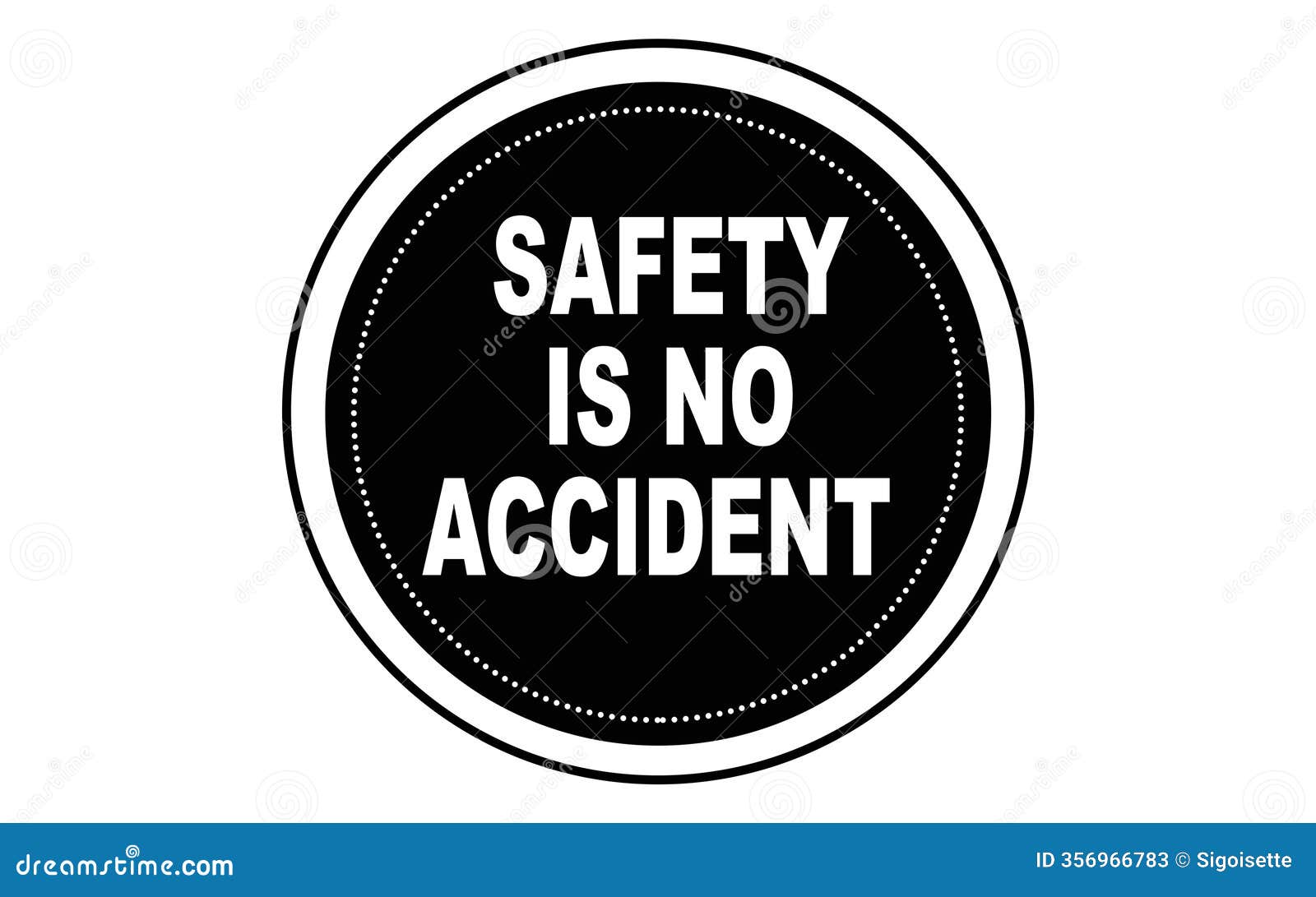 Safety Reminder Emphasizing Accident Prevention in Black and White ...