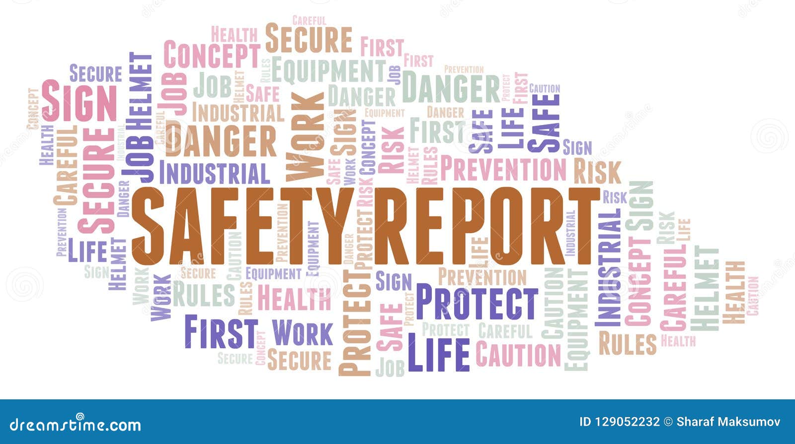Safety Report word cloud. stock illustration. Illustration of concept ...
