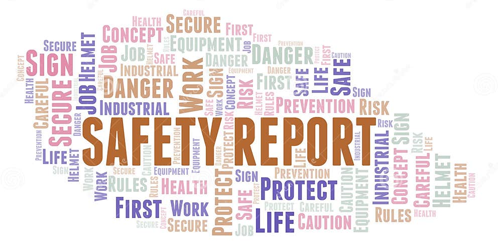 Safety Report word cloud. stock illustration. Illustration of concept ...
