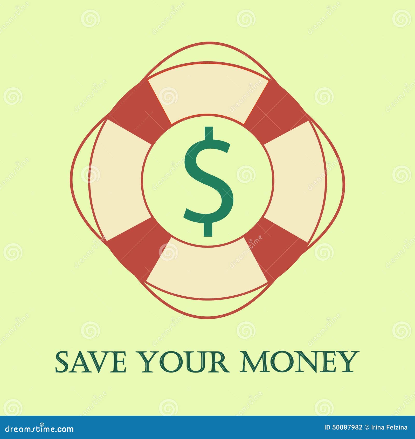 Safety Ring with Dollar There. Save Your Money Stock Vector ...