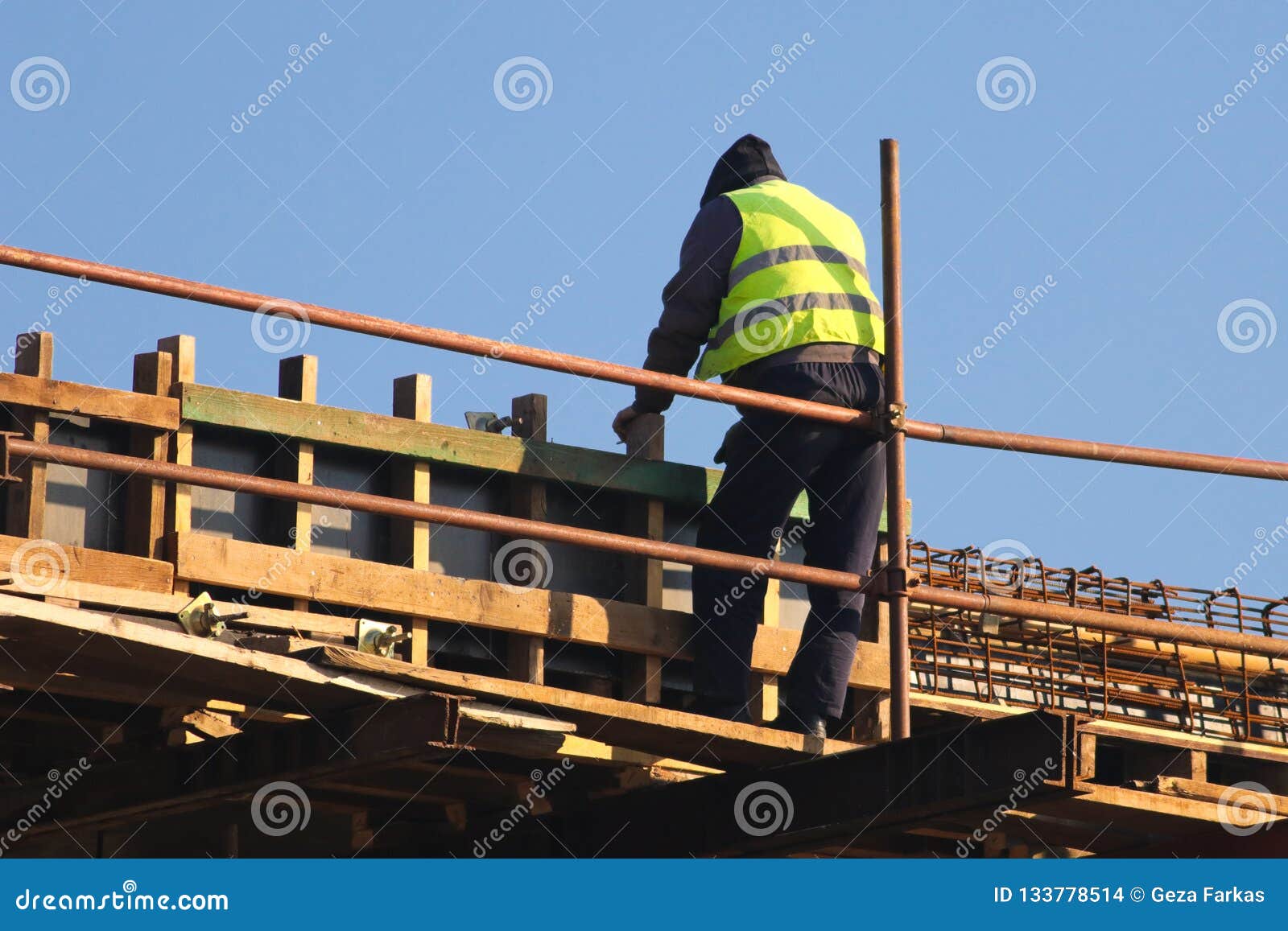 Safety Risc Worker without Helmet at the Construction Site Stock Photo ...