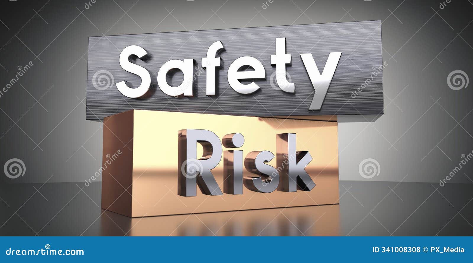 Safety, Risk - Words on Metal Blocks Stock Illustration - Illustration ...