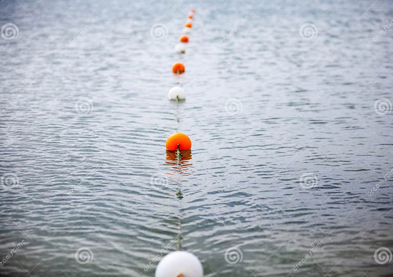 Safety Rope and Float Line in the Sea Stock Photo - Image of object ...