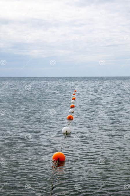 Safety Rope and Float Line in the Sea Stock Photo - Image of blue ...
