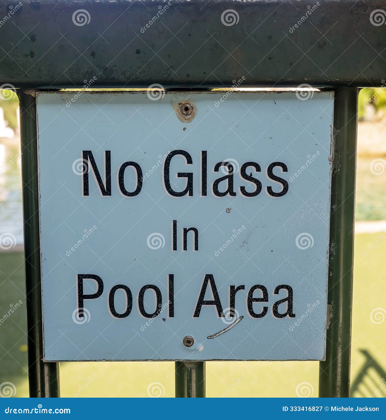 Safety Rules on a Resort Swimming Pool Gate Stock Image - Image of ...
