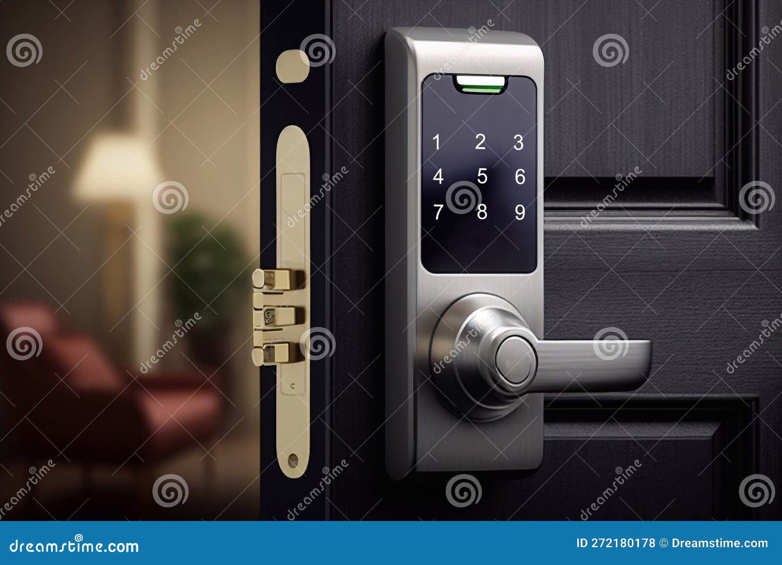 Safety Security Automatic Digital Room Door Lock Illustrations Stock ...